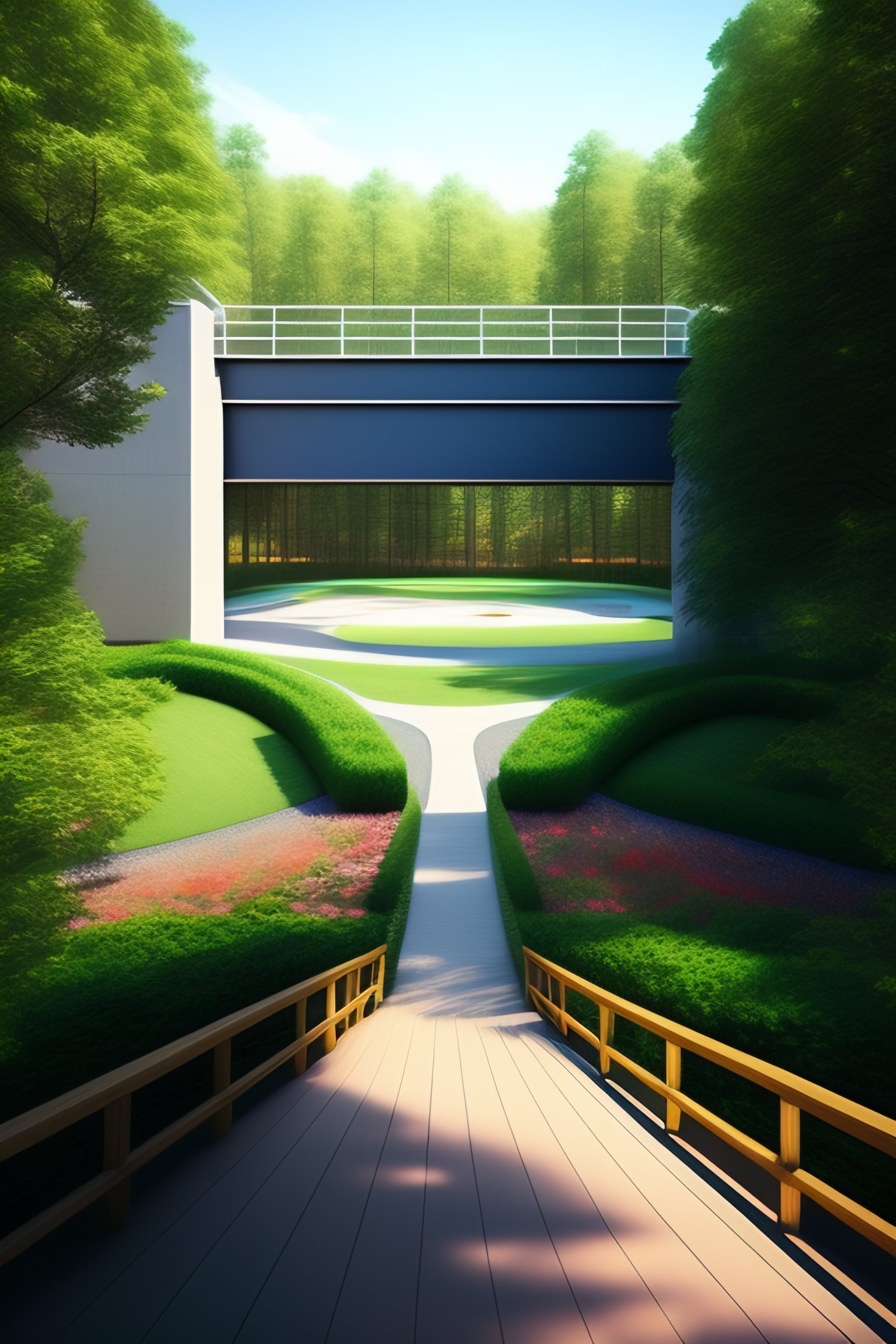 Lexica - Sports park, exercise equipment among the trees, landscape ...