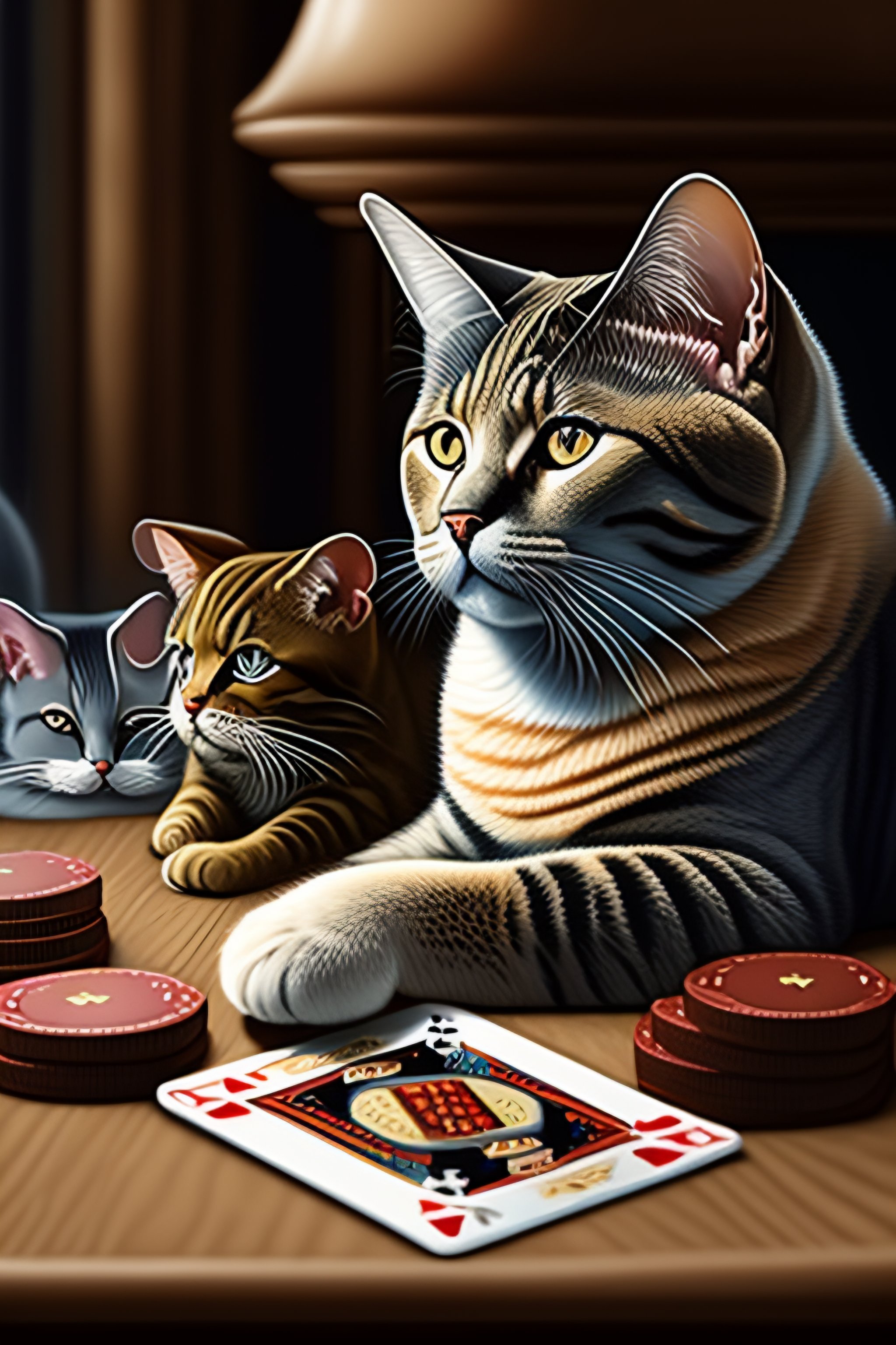 Cats Playing Poker Wallpaper