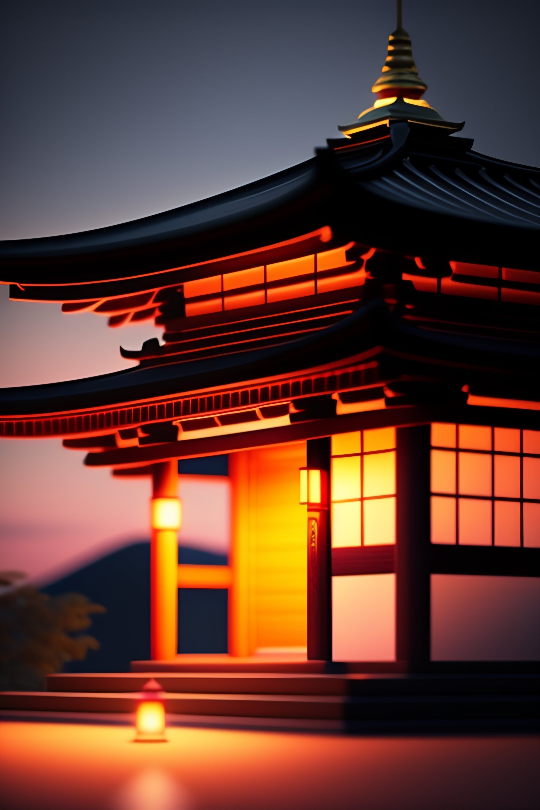 Lexica - Art image of amazing lighting surreal Dusk with small japanese ...