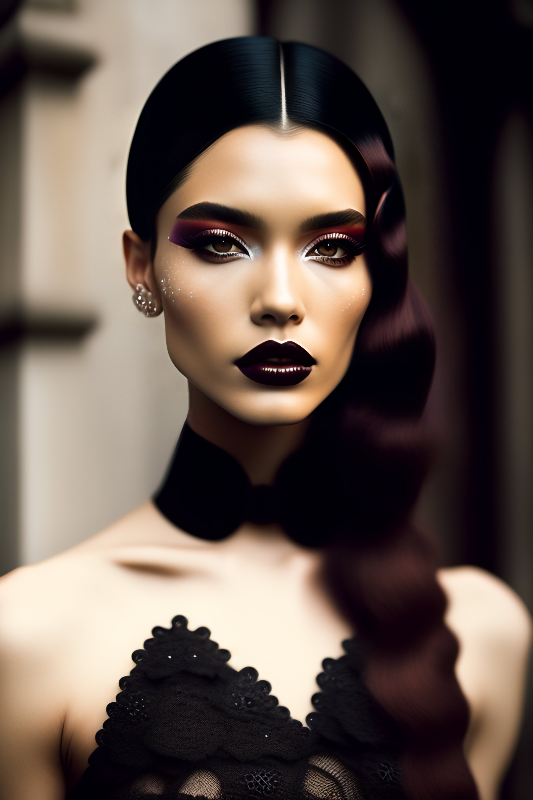 Lexica - Detailed photography of minimalist gothic beauty fashion shoot ...