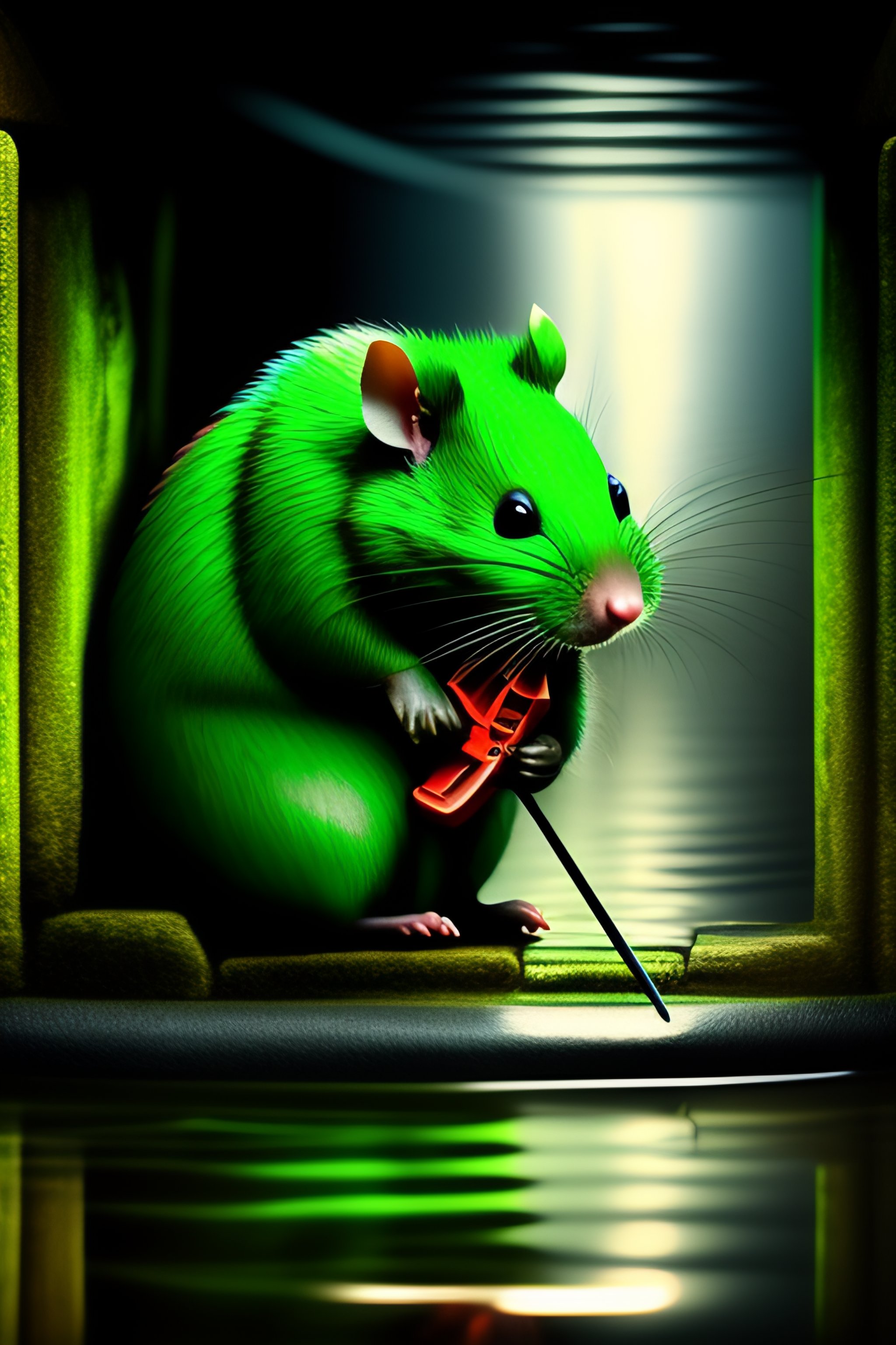 Lexica - A poisonous giant green rat holding a crossbow in the sewer ...