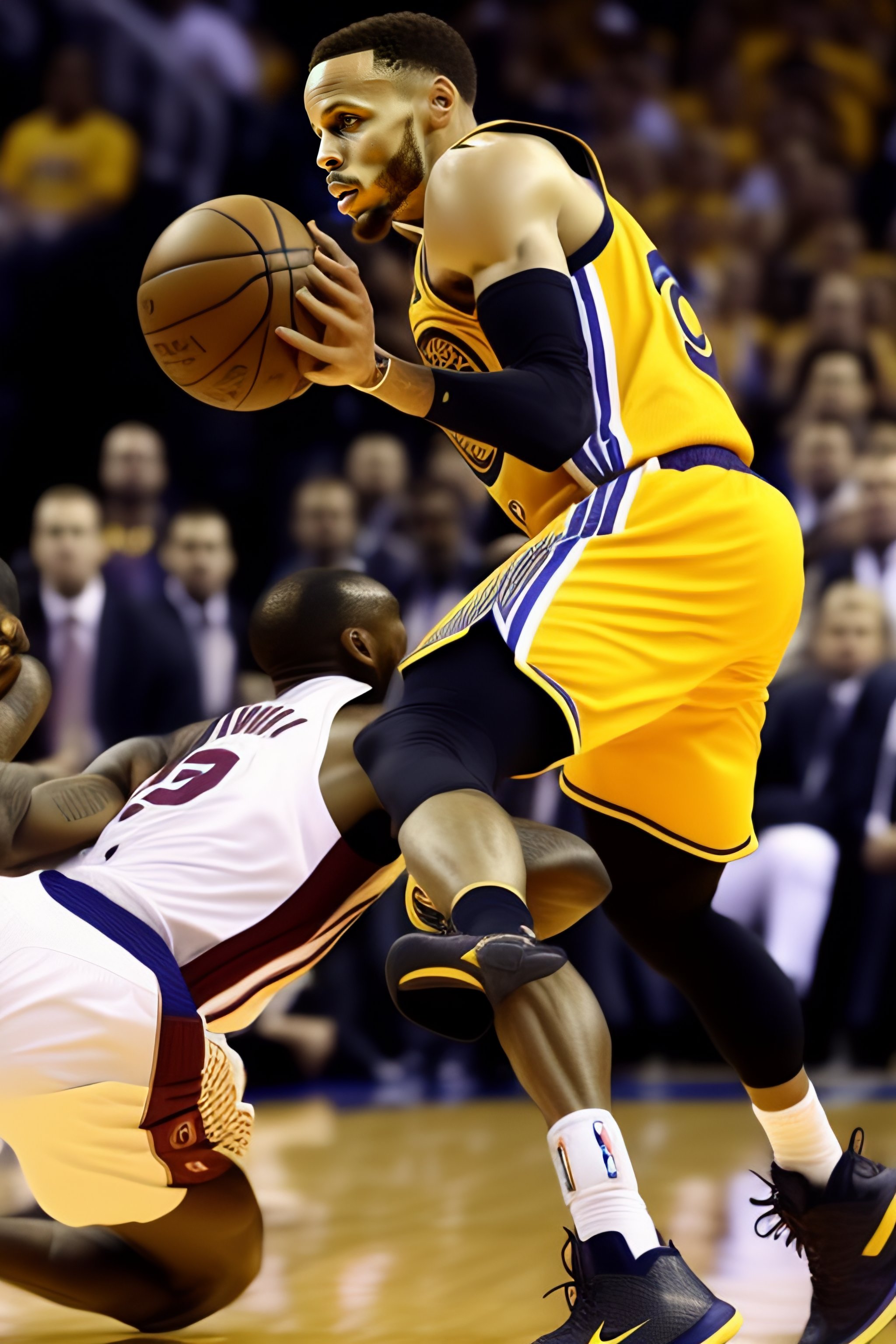 Lexica - Photo of Stephen curry step over lebron james on the nba finals