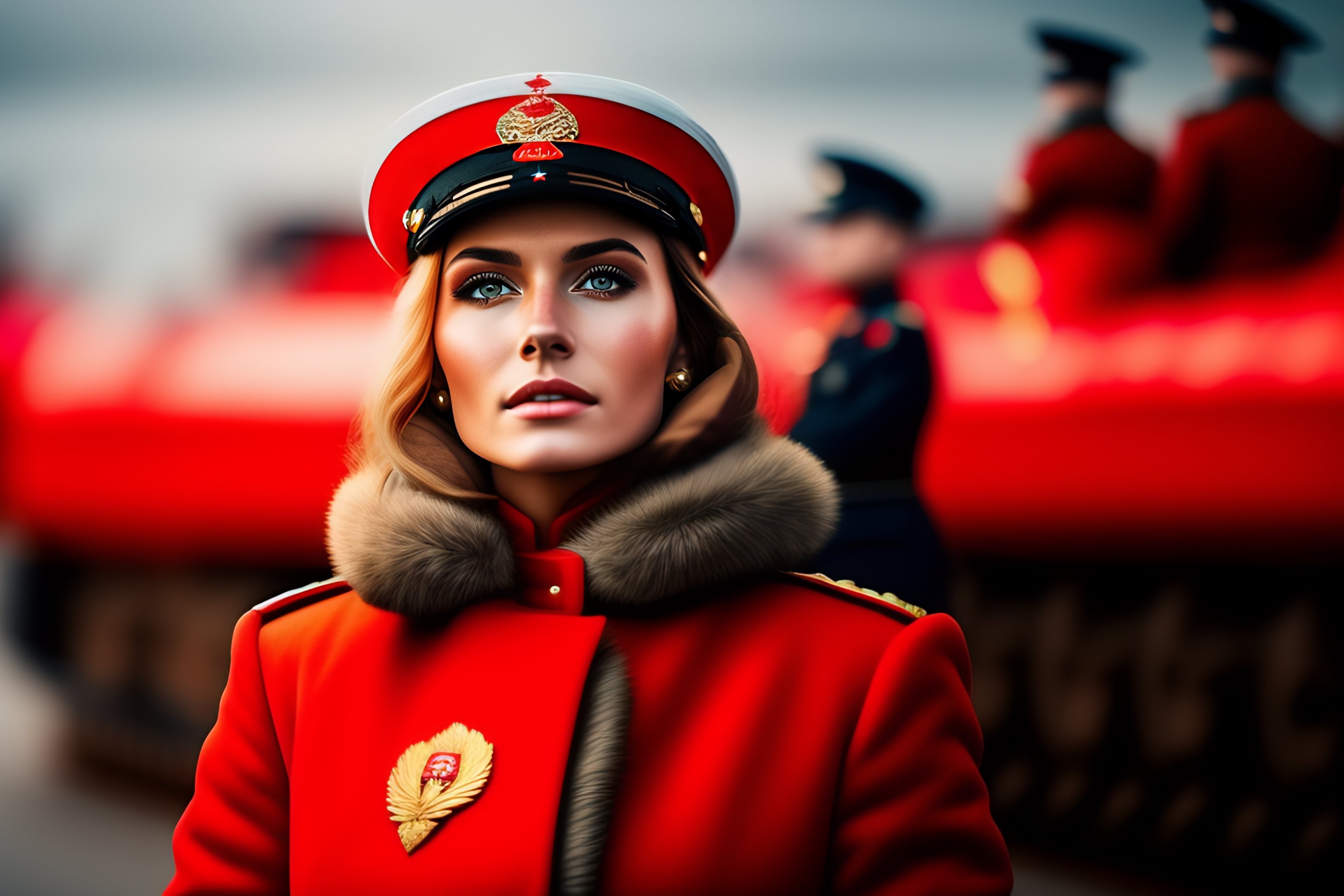 Lexica - Girl in a red army uniform
