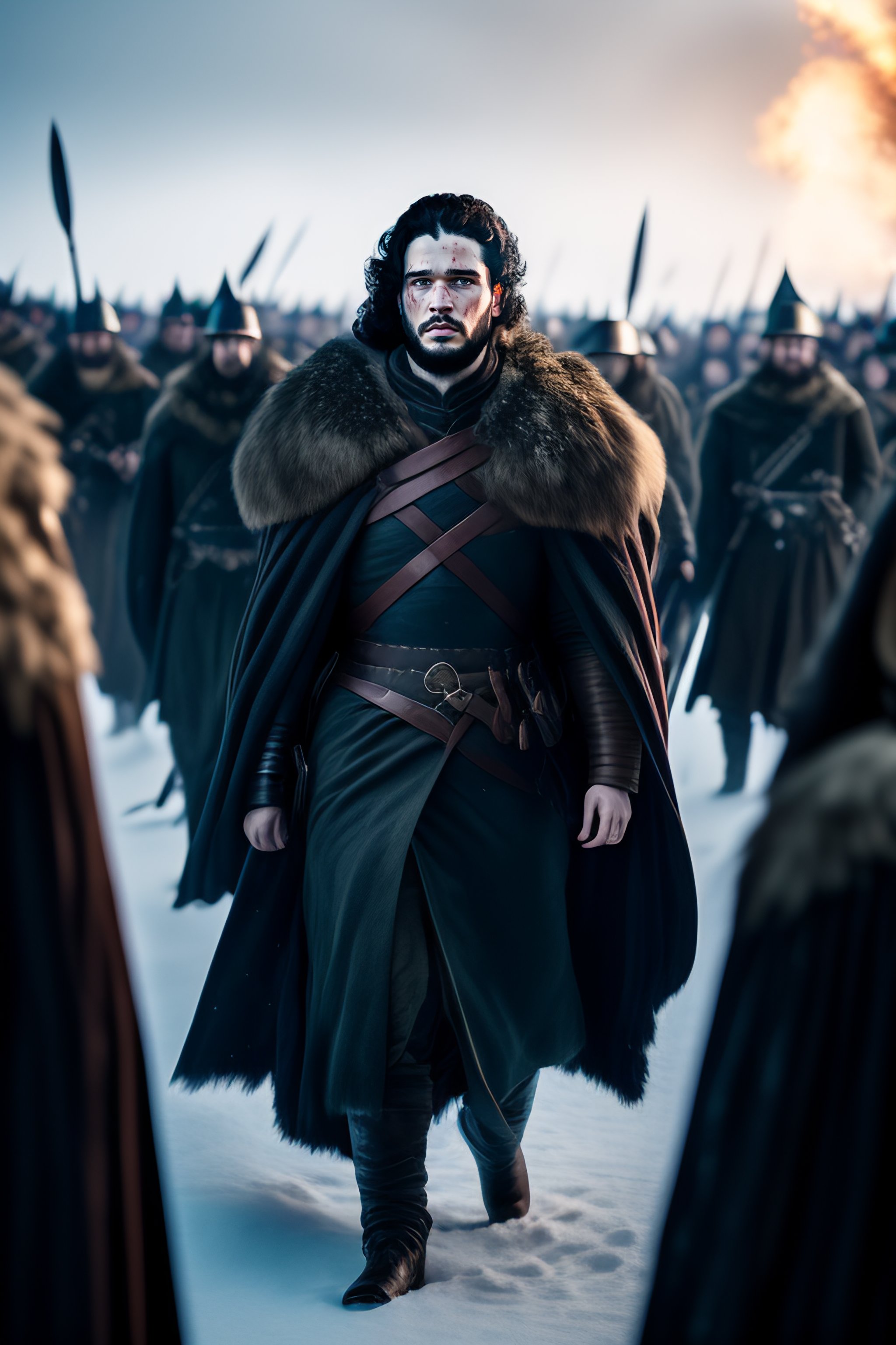 Lexica - Jon snow as a zombie leading his army