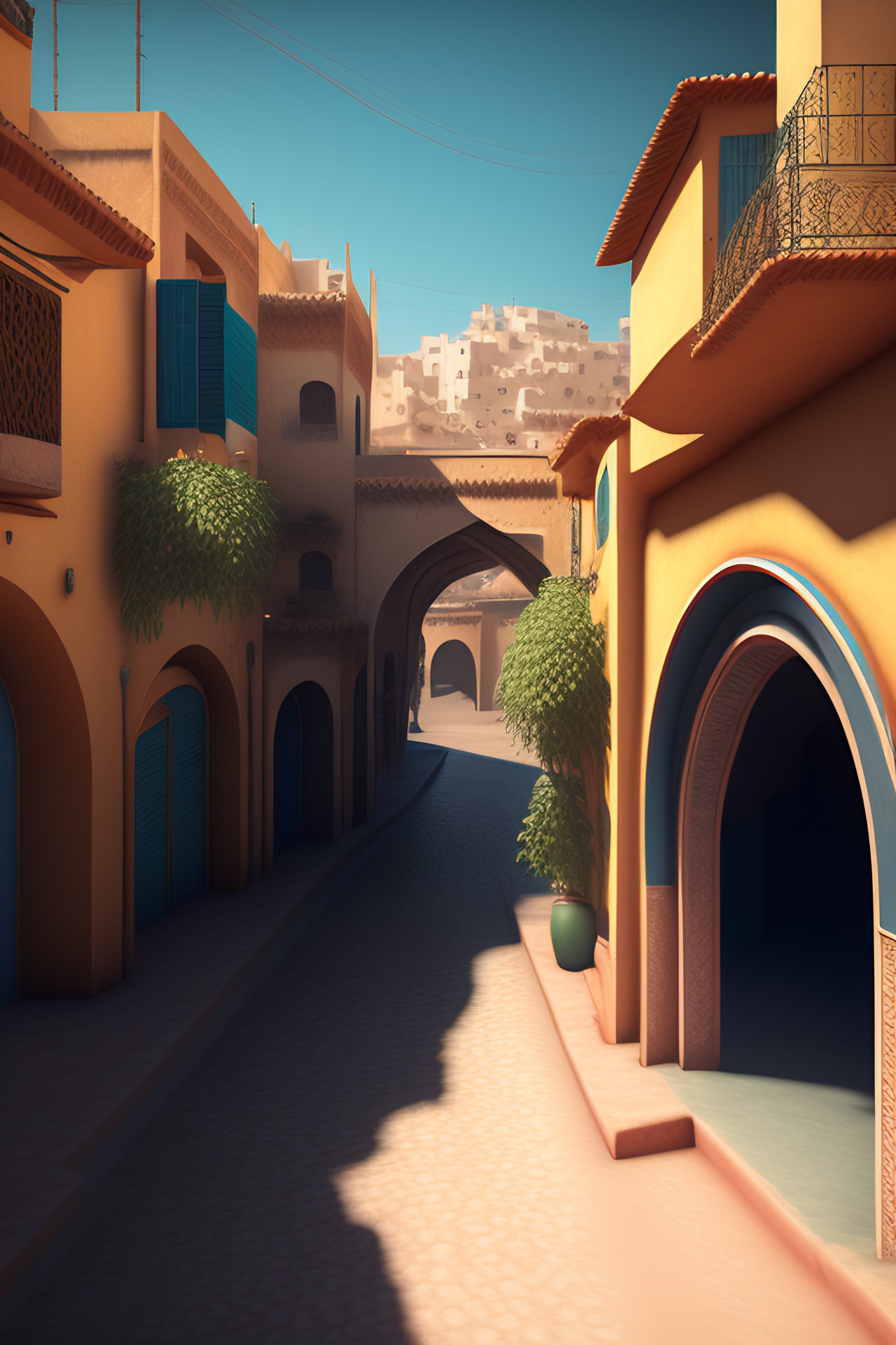 Lexica - Realistic 3d render of street in casbah,algeria,unreal engine ...