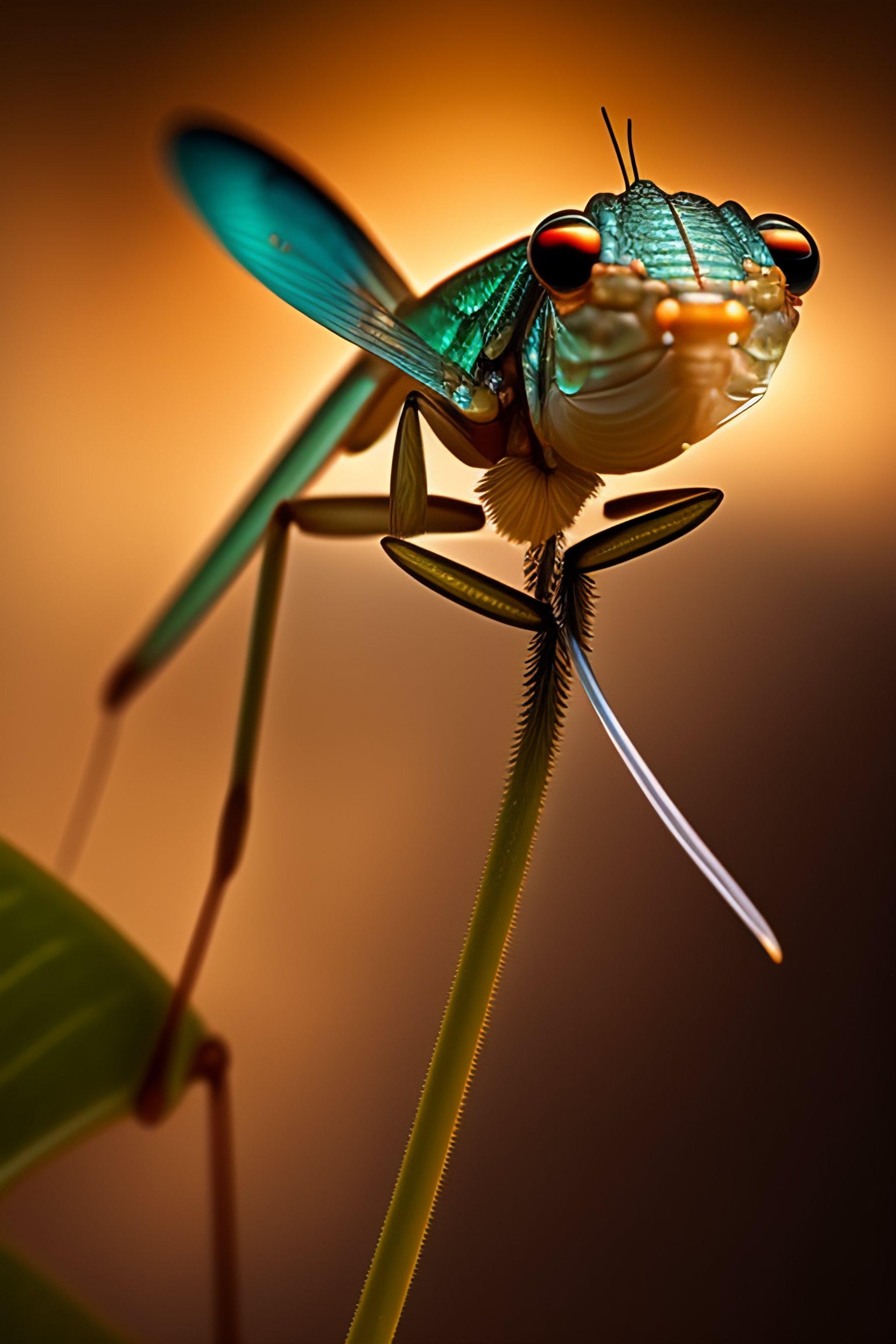 Lexica - A humanoid mantis holding a spear