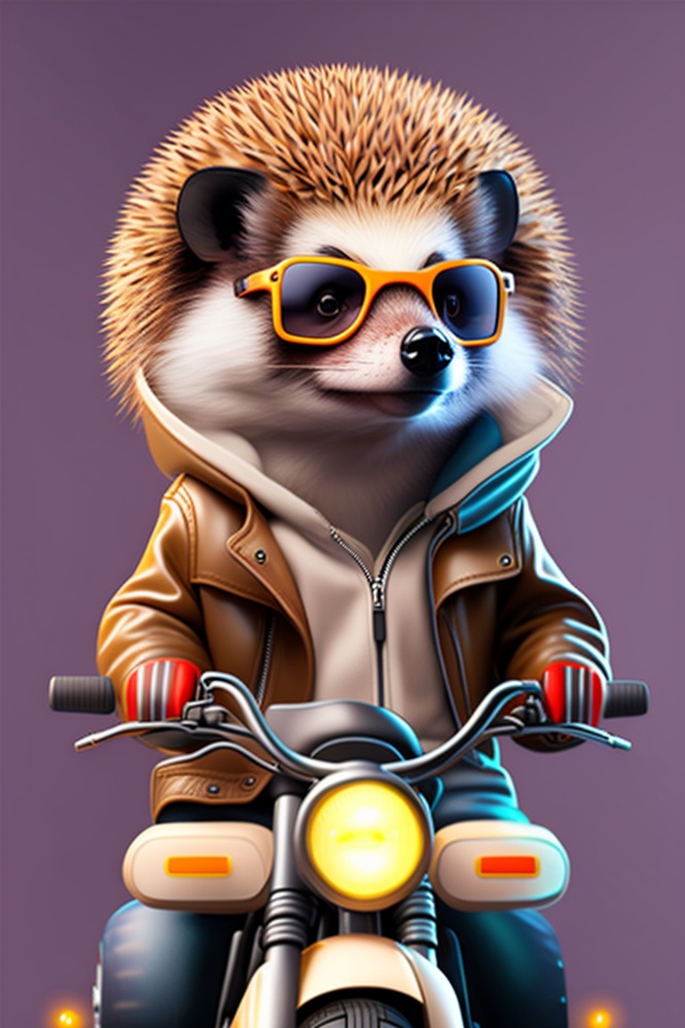 Lexica - Image of a hedgehog, with a cool, punk look, who is wearing ...