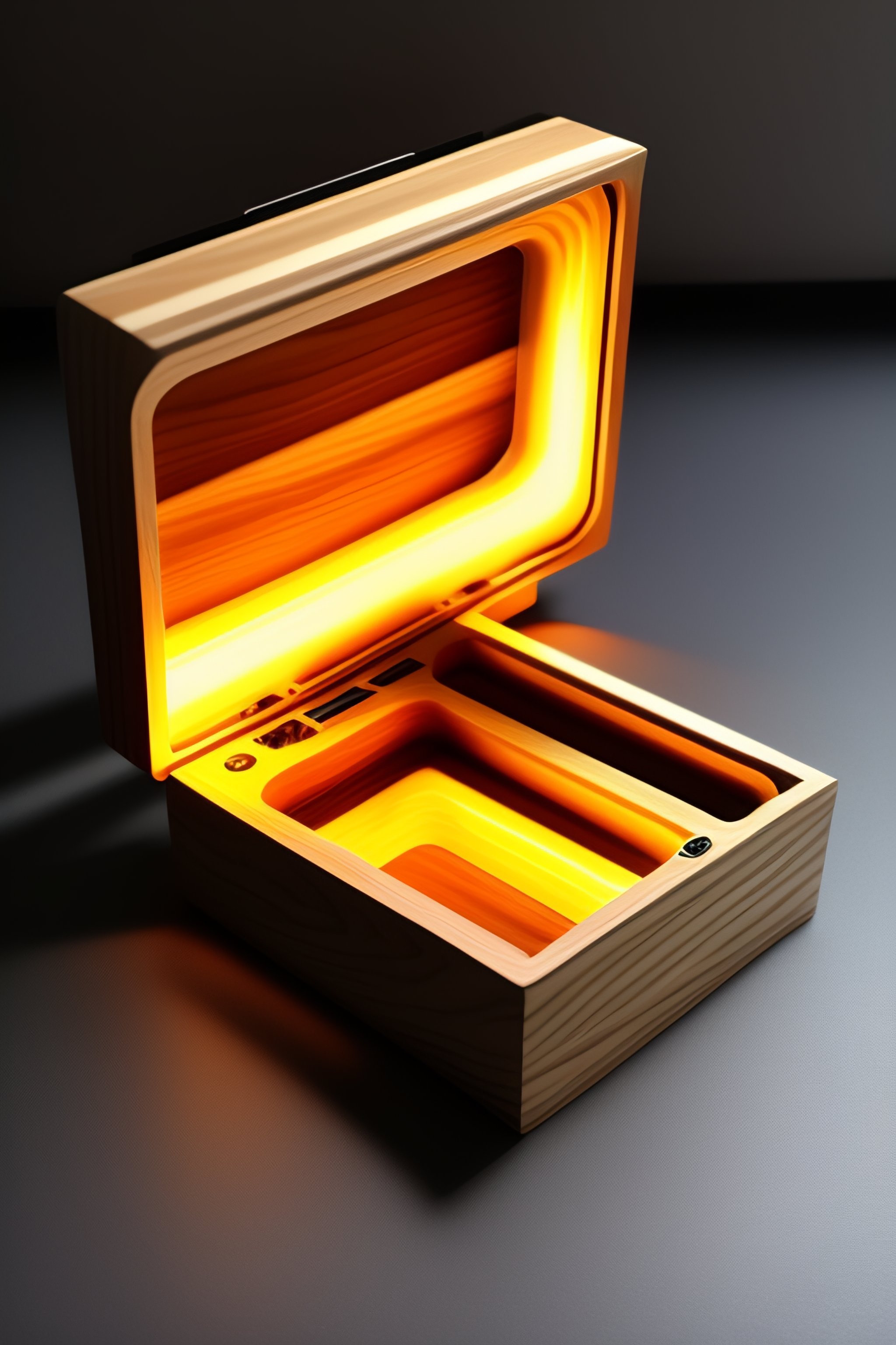 Lexica - Lasercut wood case box led MDF