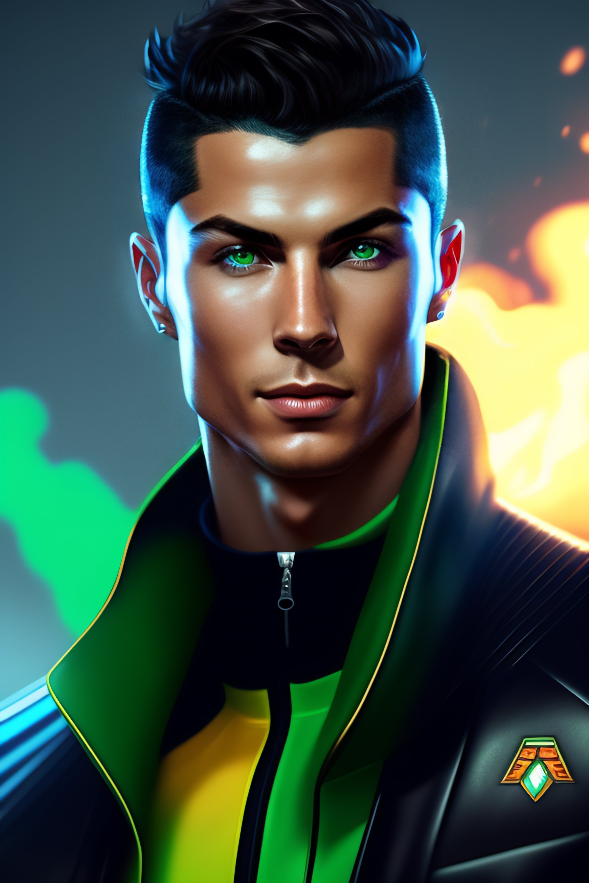 Lexica - Cristiano ronaldo young man, Eyes that are bright blue, wild ...