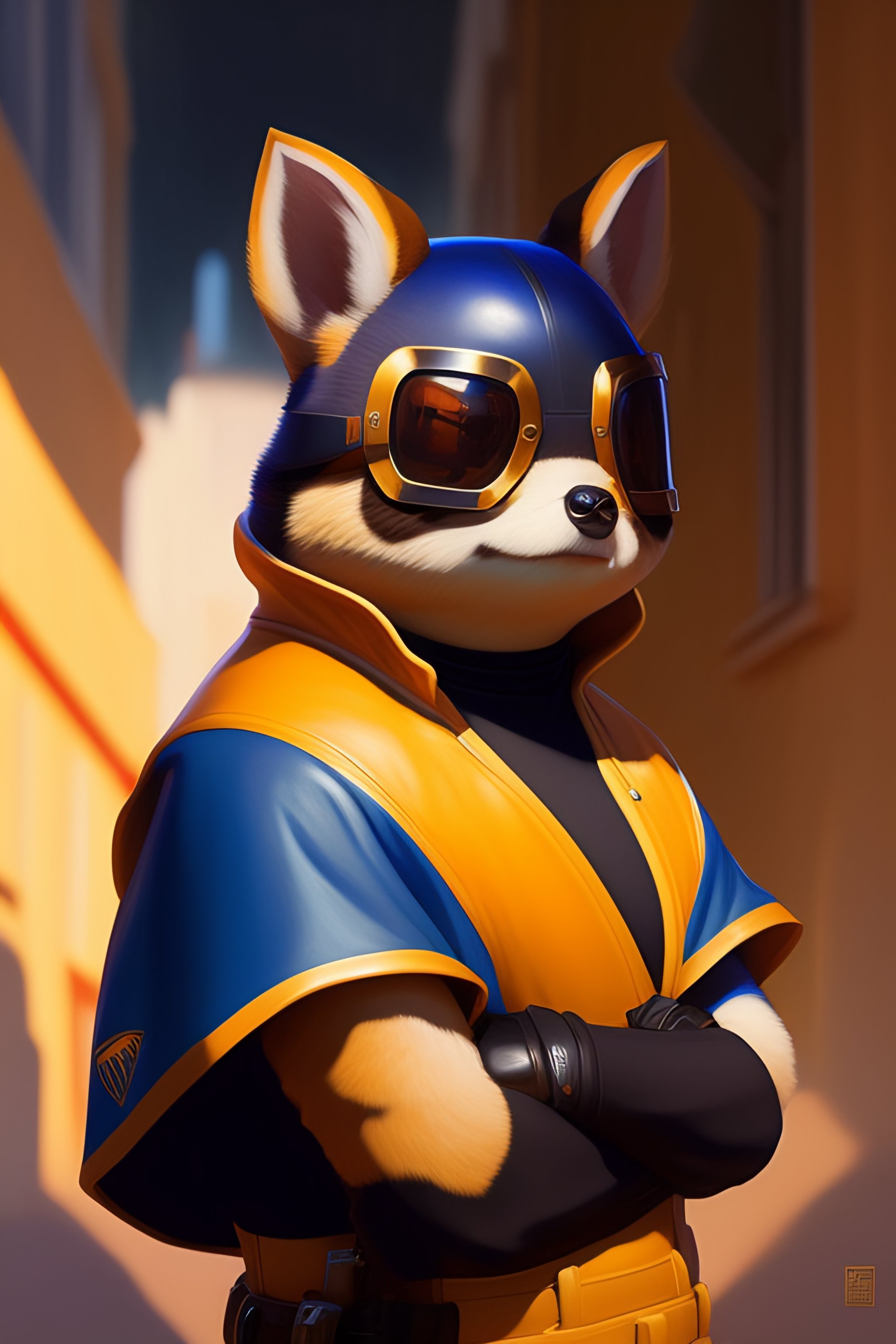 Lexica - Greg Manchess portrait painting of Tom Nook as Overwatch ...