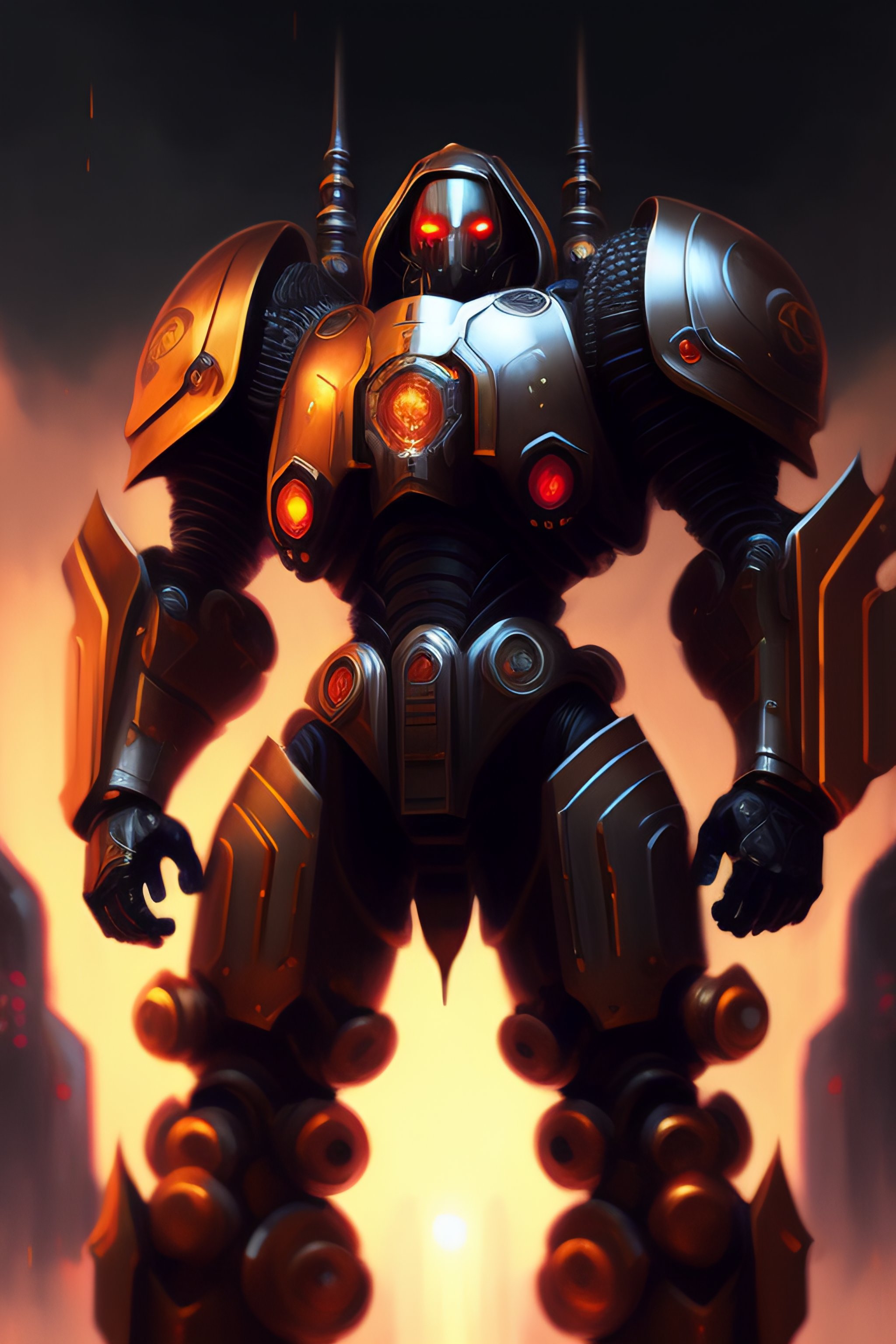 Lexica - Male Cyborg, warhammer 40k, human eye, full body shot, Horror ...