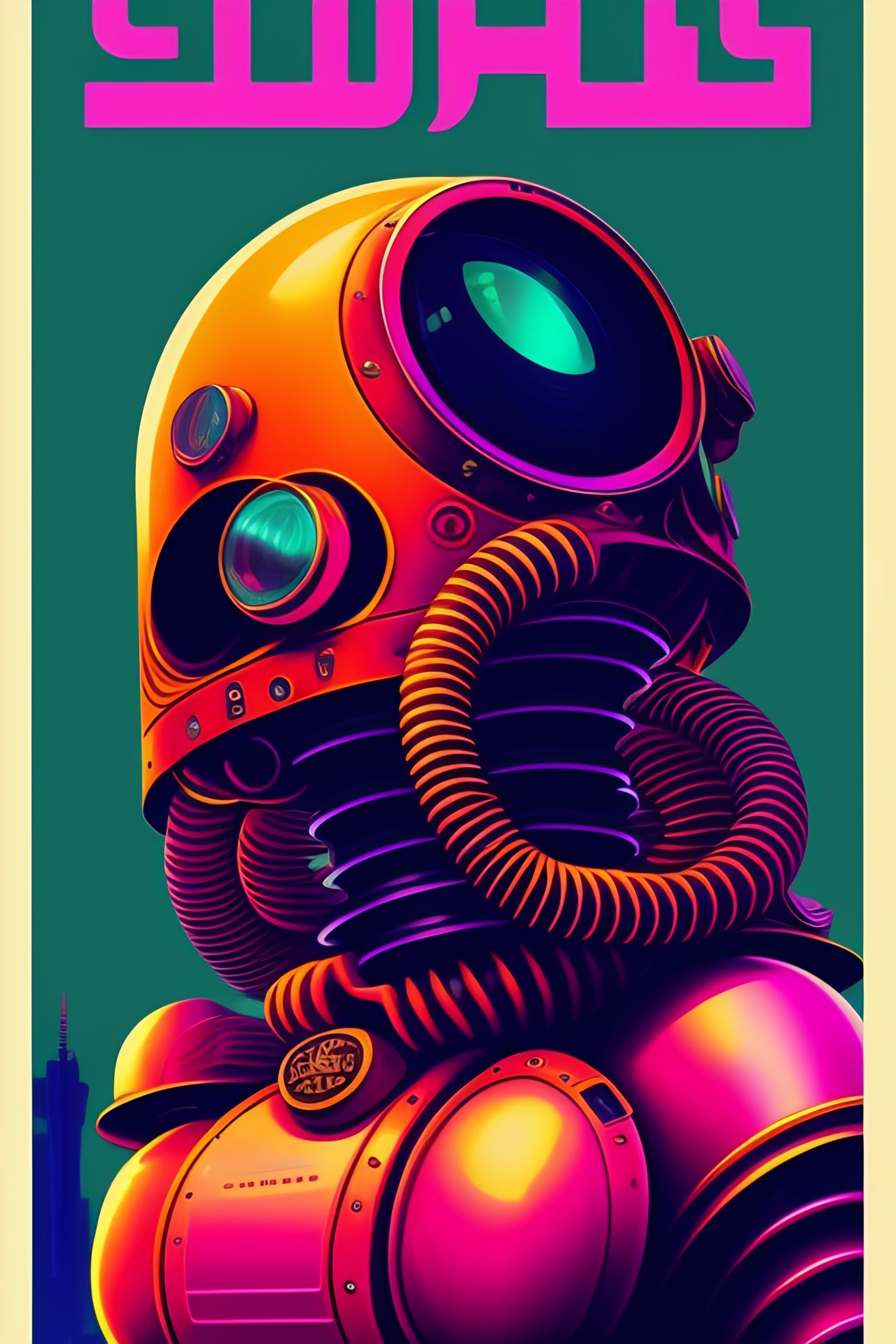 Lexica - 80s, cyberpunk, propaganda poster, robot octopus, aurabesh