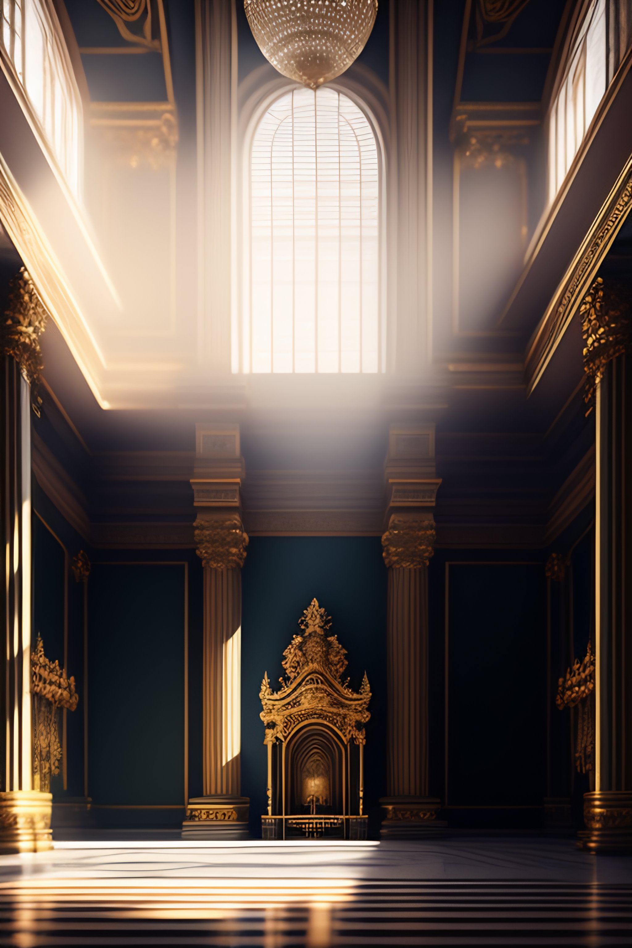 Lexica - Majestic huge throne room, empty, dim light | | realistic ...