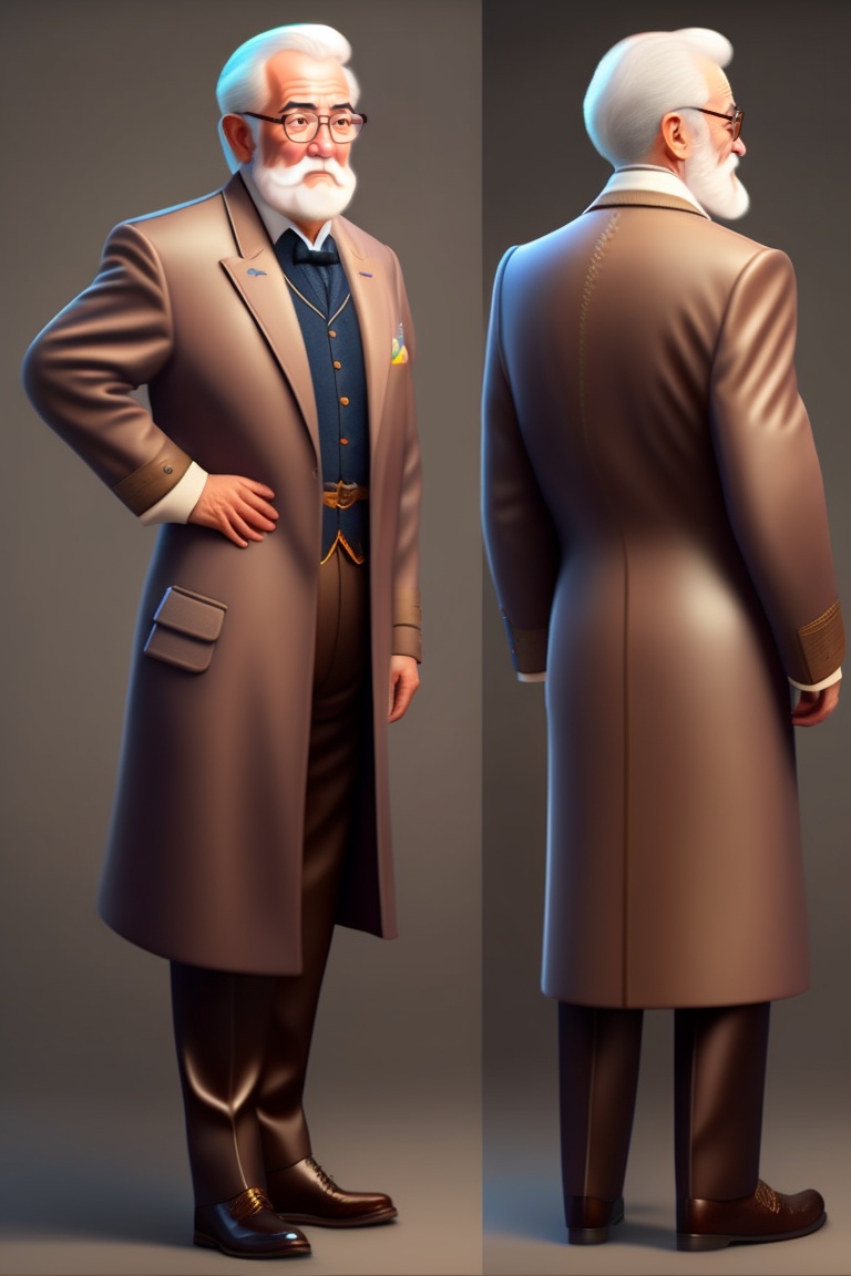 Lexica - An old man, t-pose, full body