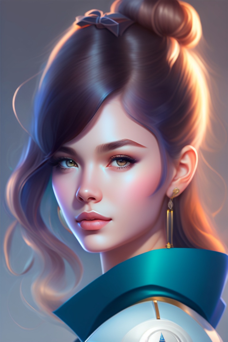 Lexica - Detailed portrait of cute calm girl, art by artgerm and Frank ...
