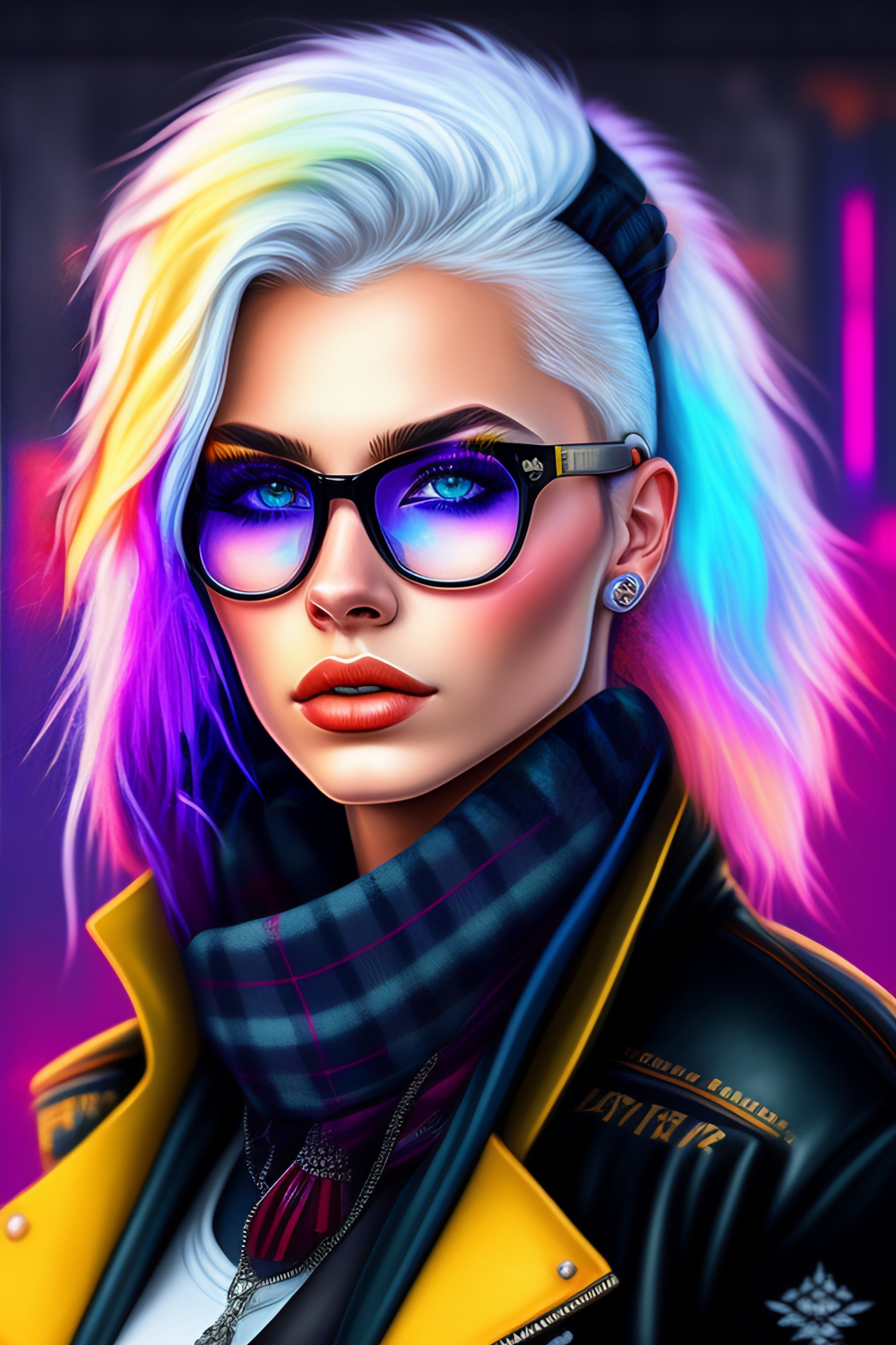 Lexica - Highly detailed portrait of a sewer emo ciber punk woman ...