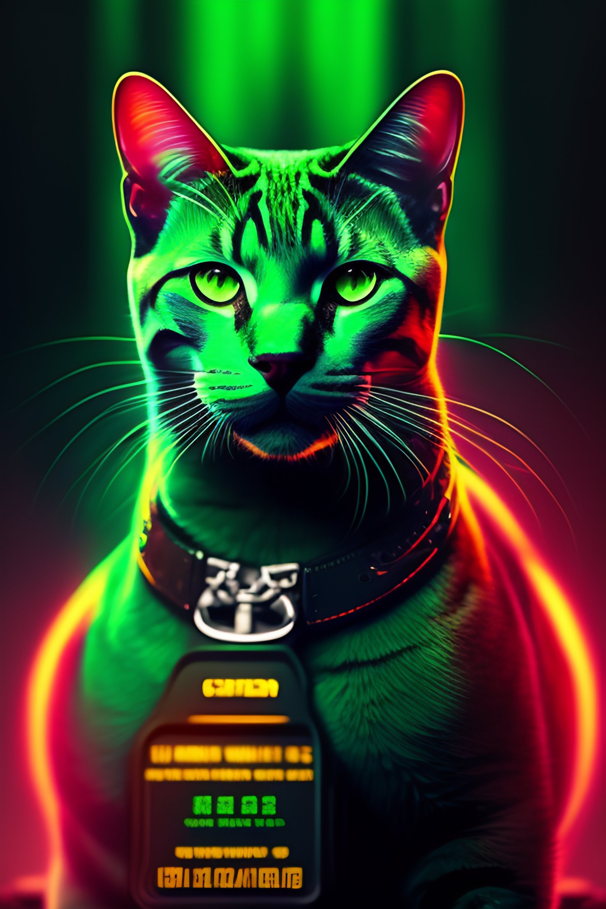 Lexica - Green cat, terminator movie style