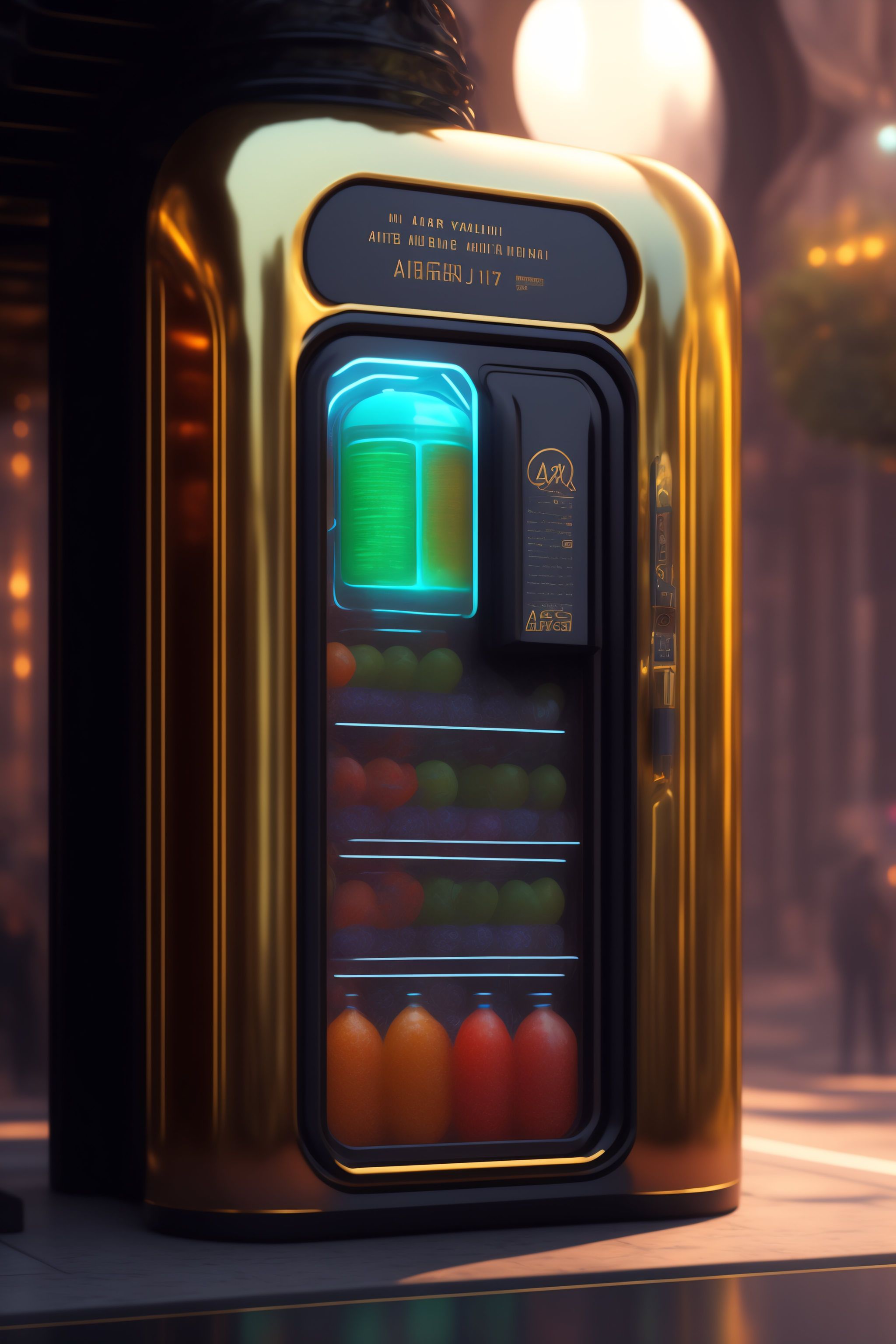 Lexica - Alien tech vending machine with magic potions inside, highly ...