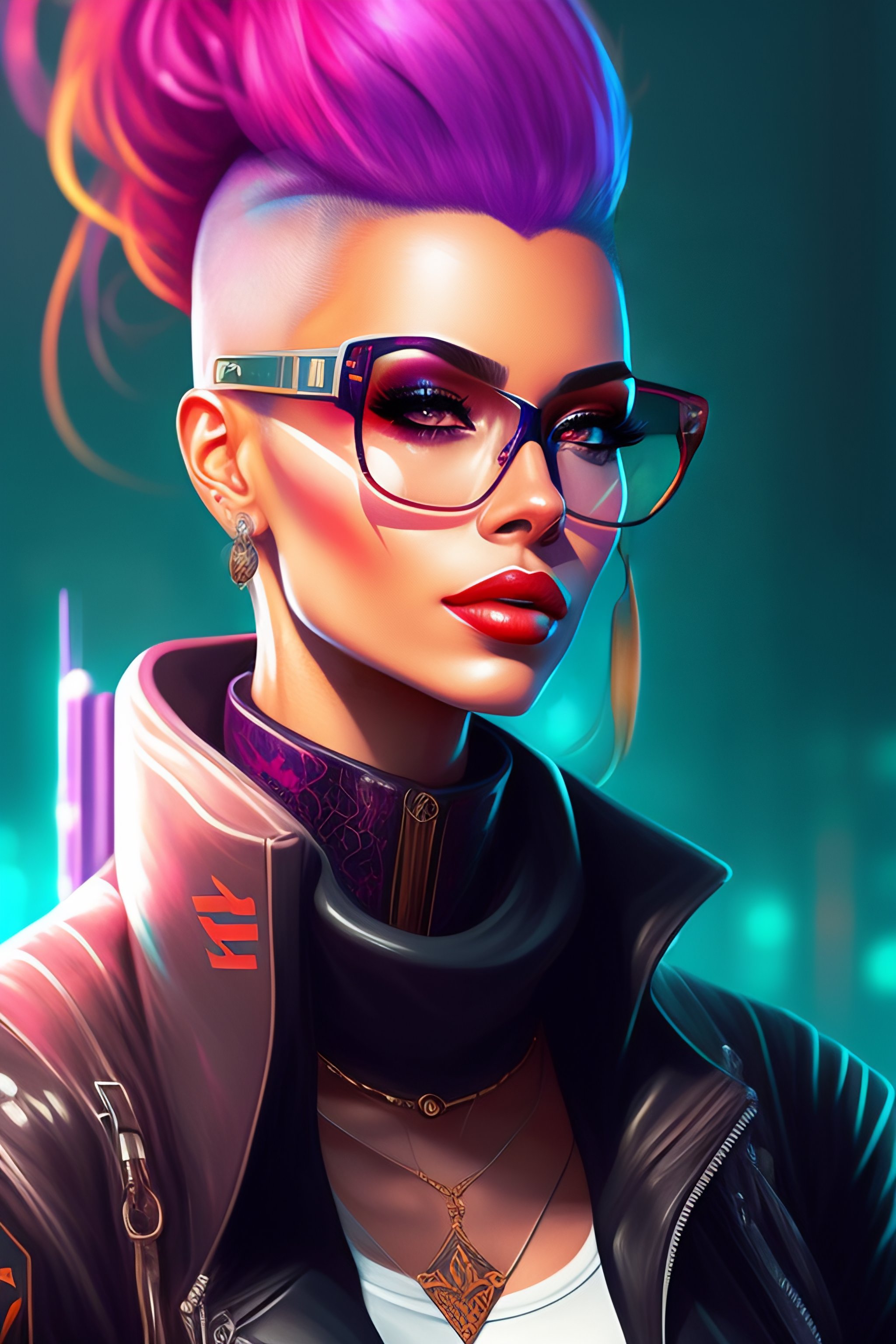 Lexica - A portrait of a cyberpunk punker with mawhawk and glasses ...