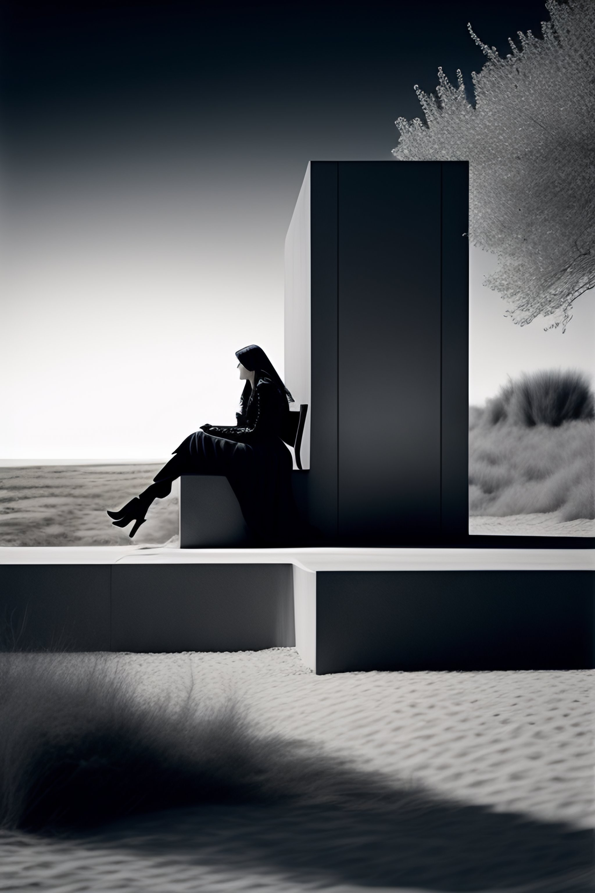 Lexica - Steven meisel landscape photography, two women on a bench ...