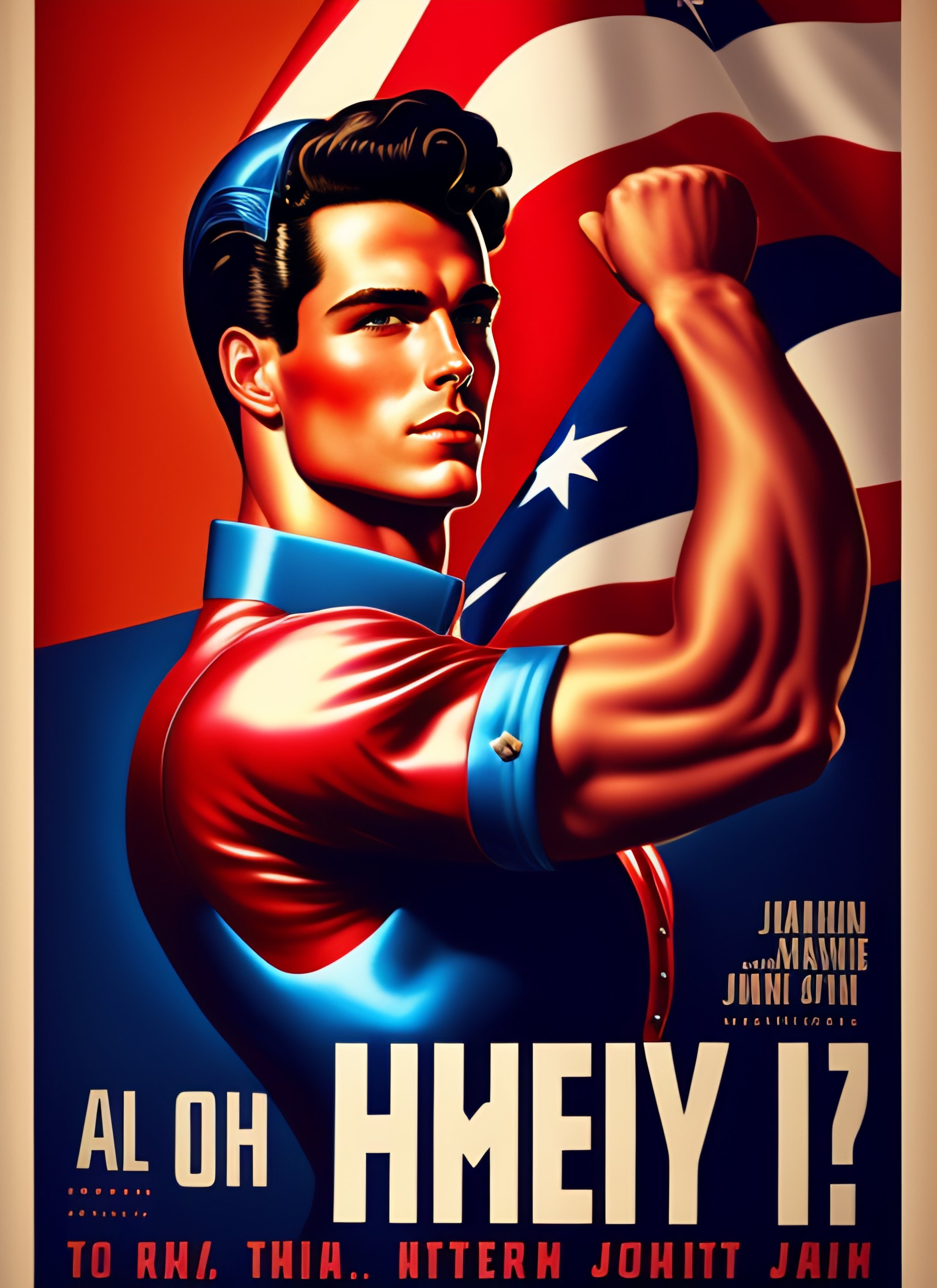 Lexica - A male young man the riveter "We can do it !" poster by John ...