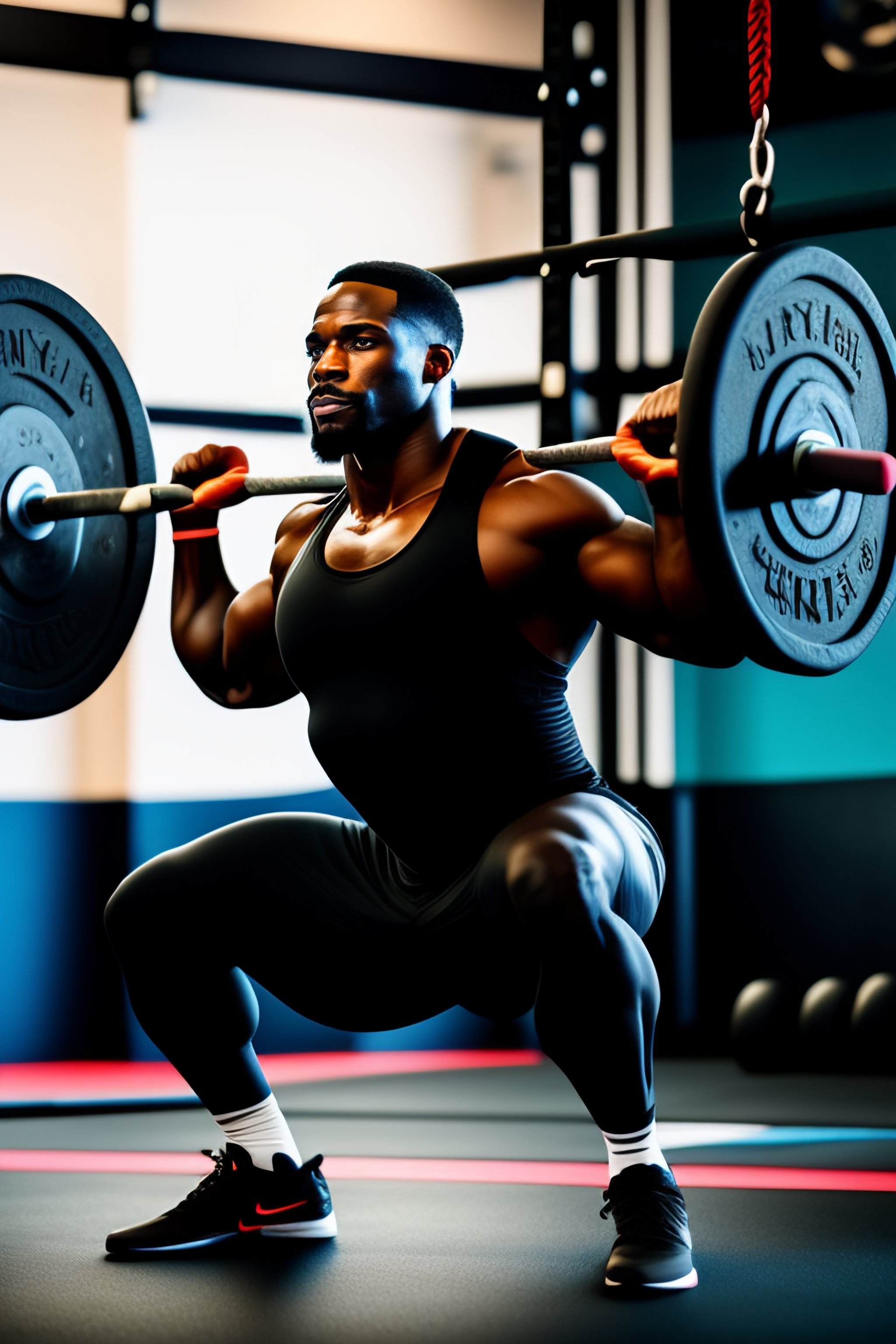 Lexica - Highly detailed, skinny black man train power snatch in ...