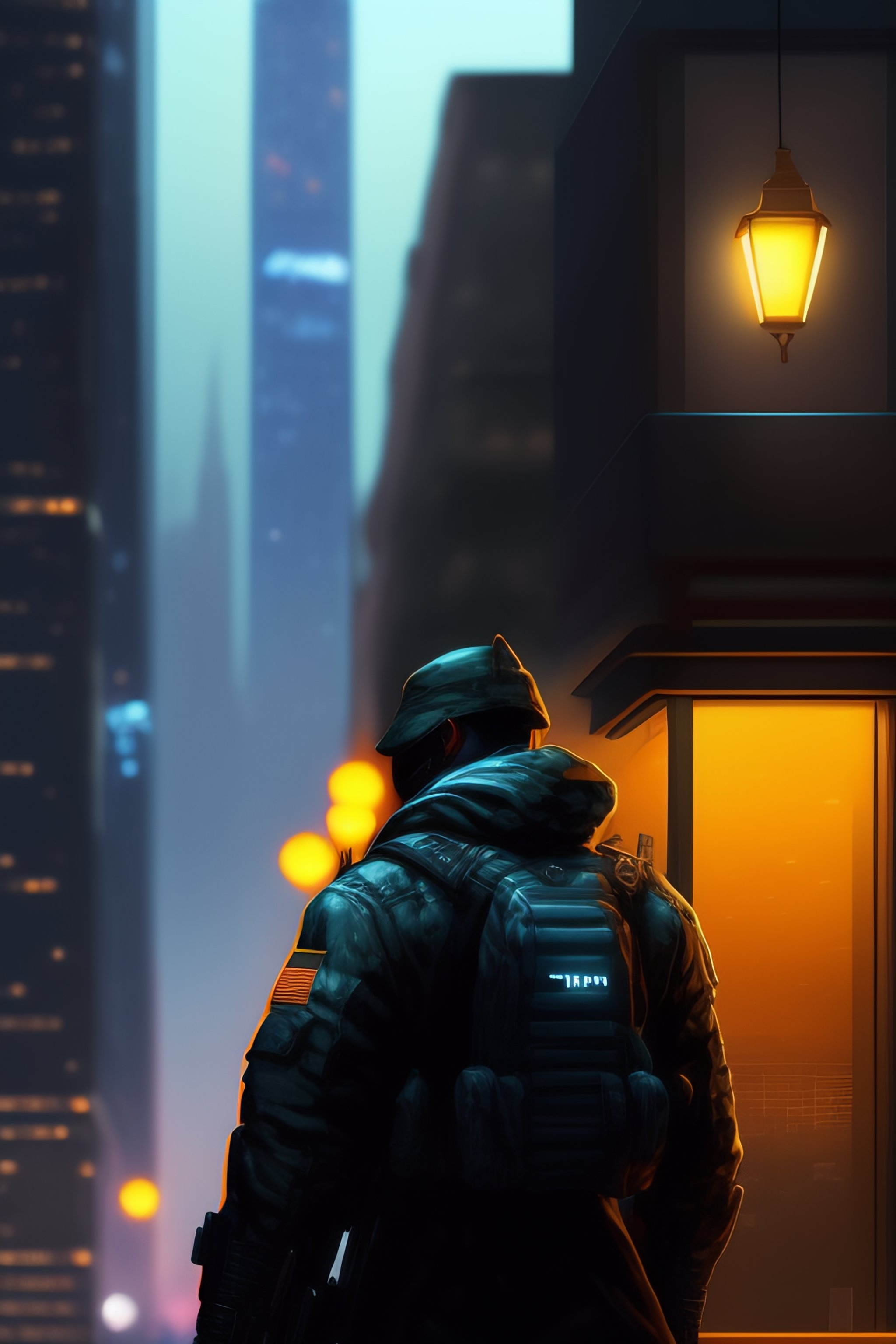 Lexica - Art of stealth soldier in the city at night metal gear concept ...