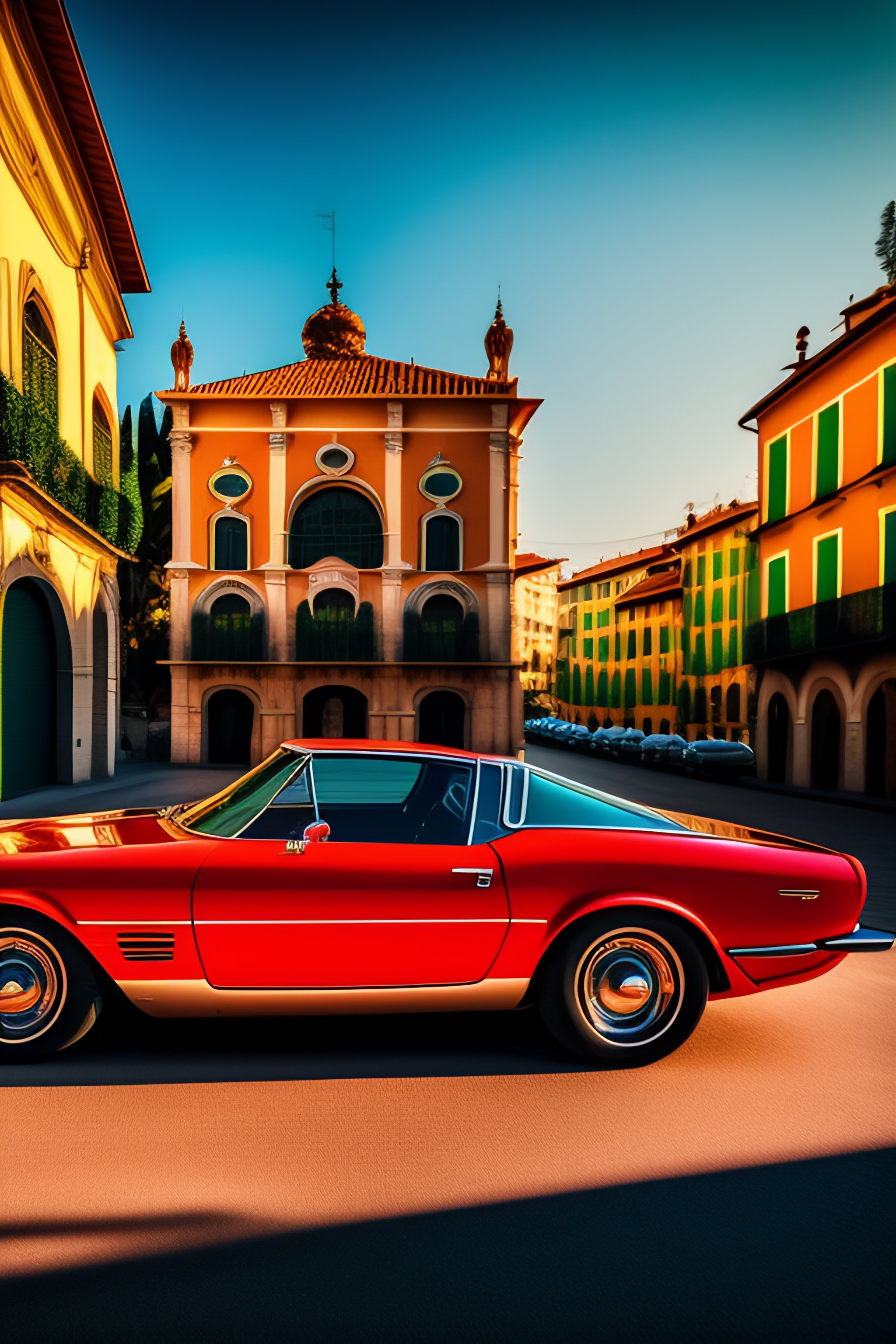 Lexica - Classic italian car, city background, professional photography ...