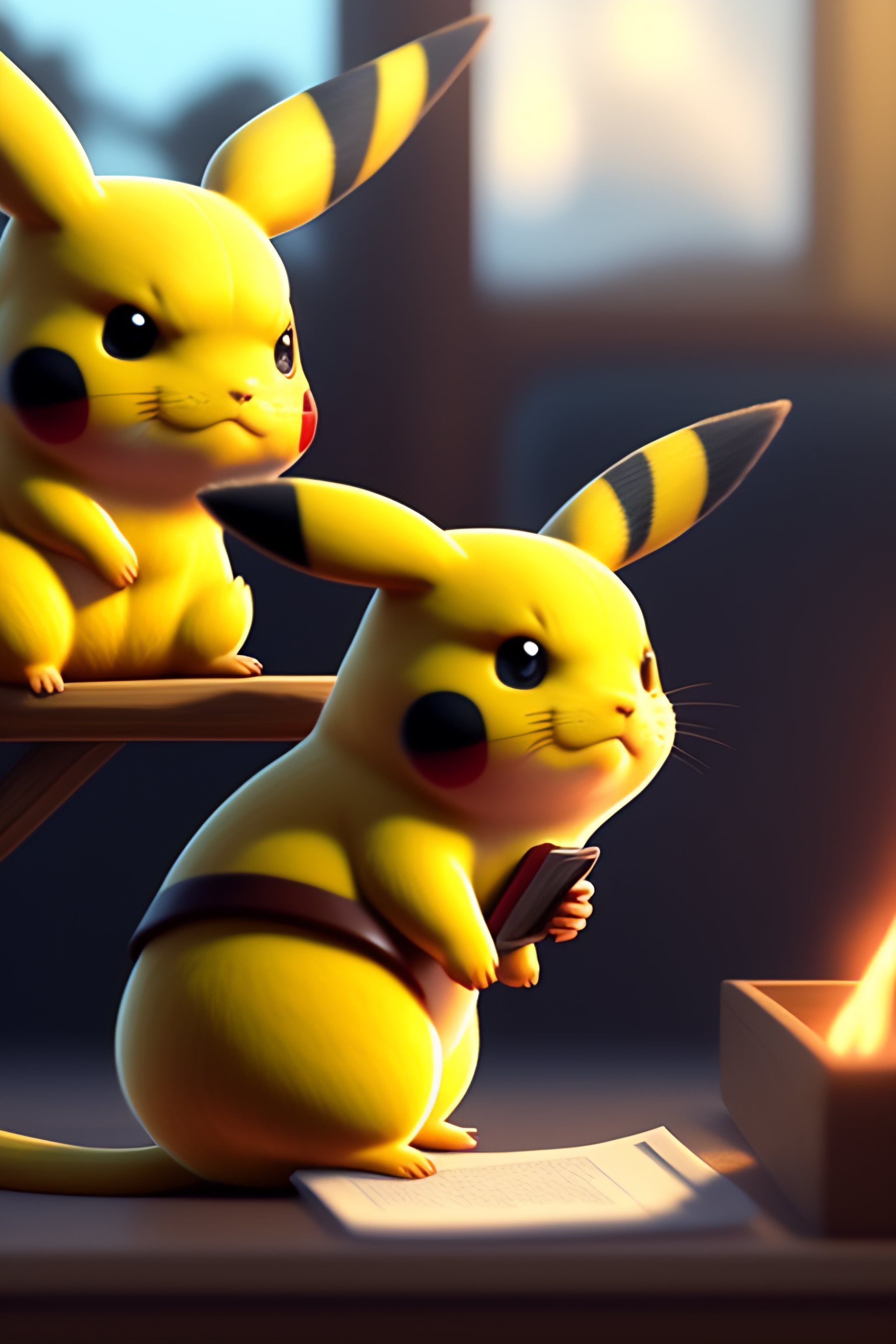 Lexica - Pikachu commiting tax fraud, paperwork, exhausted, cute ...