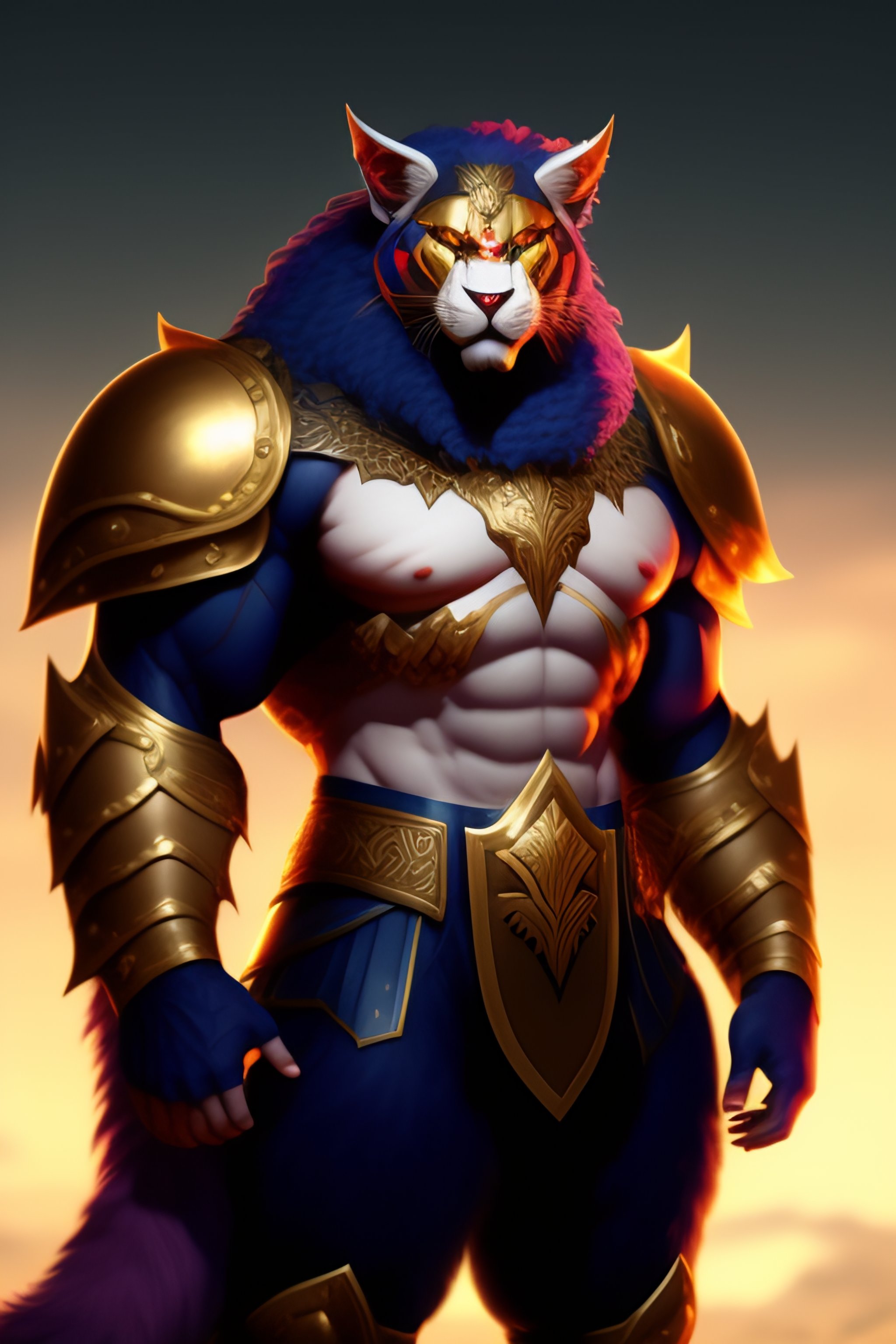 Lexica - Male league of legends character, human animal chimera, heavy ...