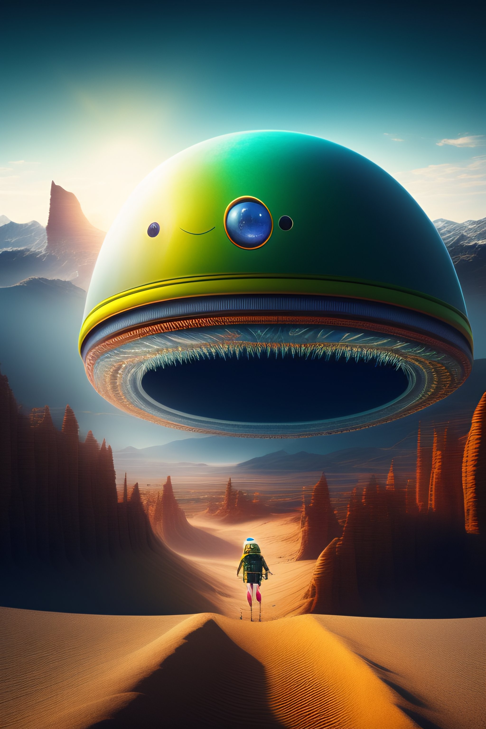 Lexica - A smiling alien under the see who has one hand and four legs ...