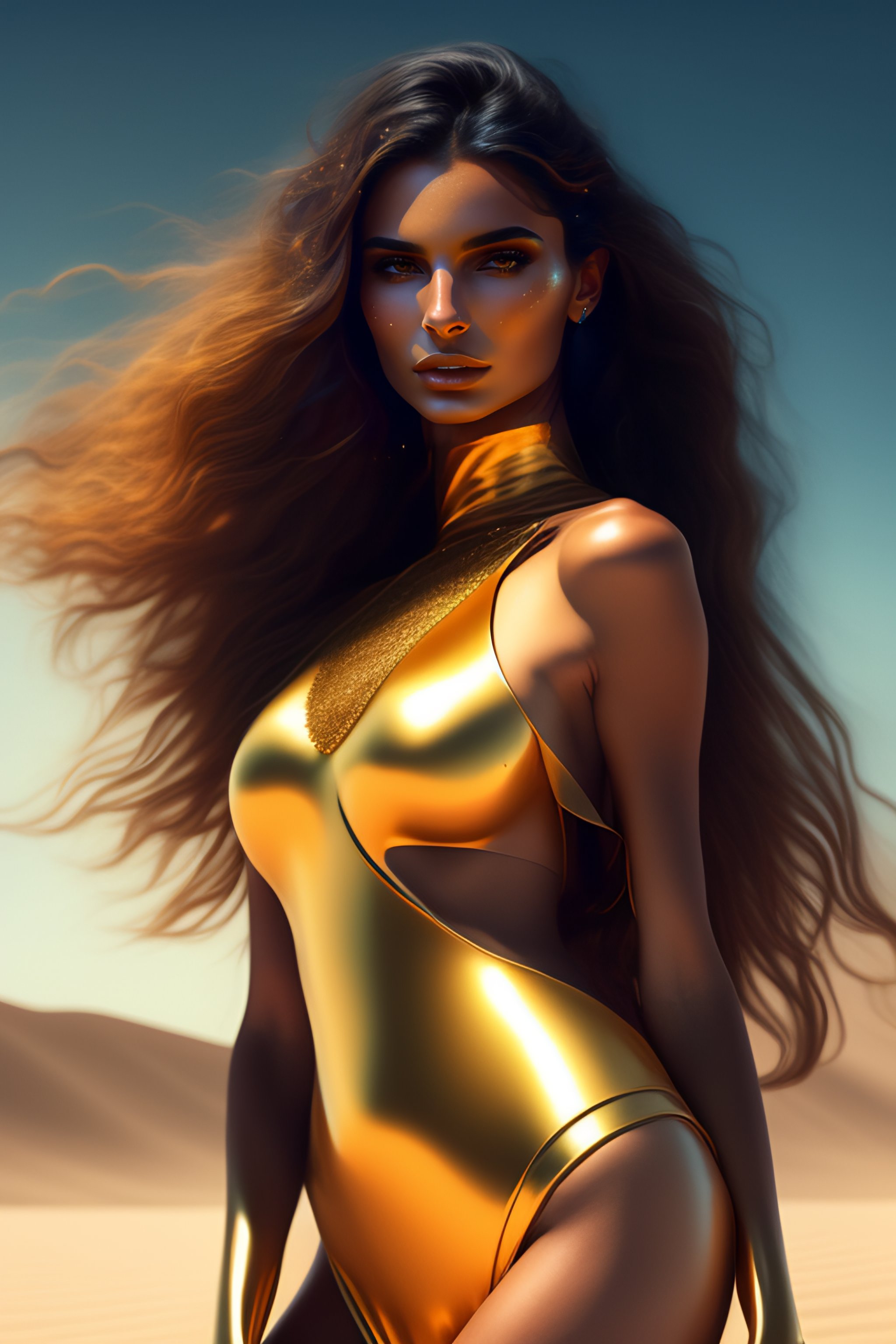 Lexica - A beautiful cinematic female sand goddess, emily ratajkowski ...