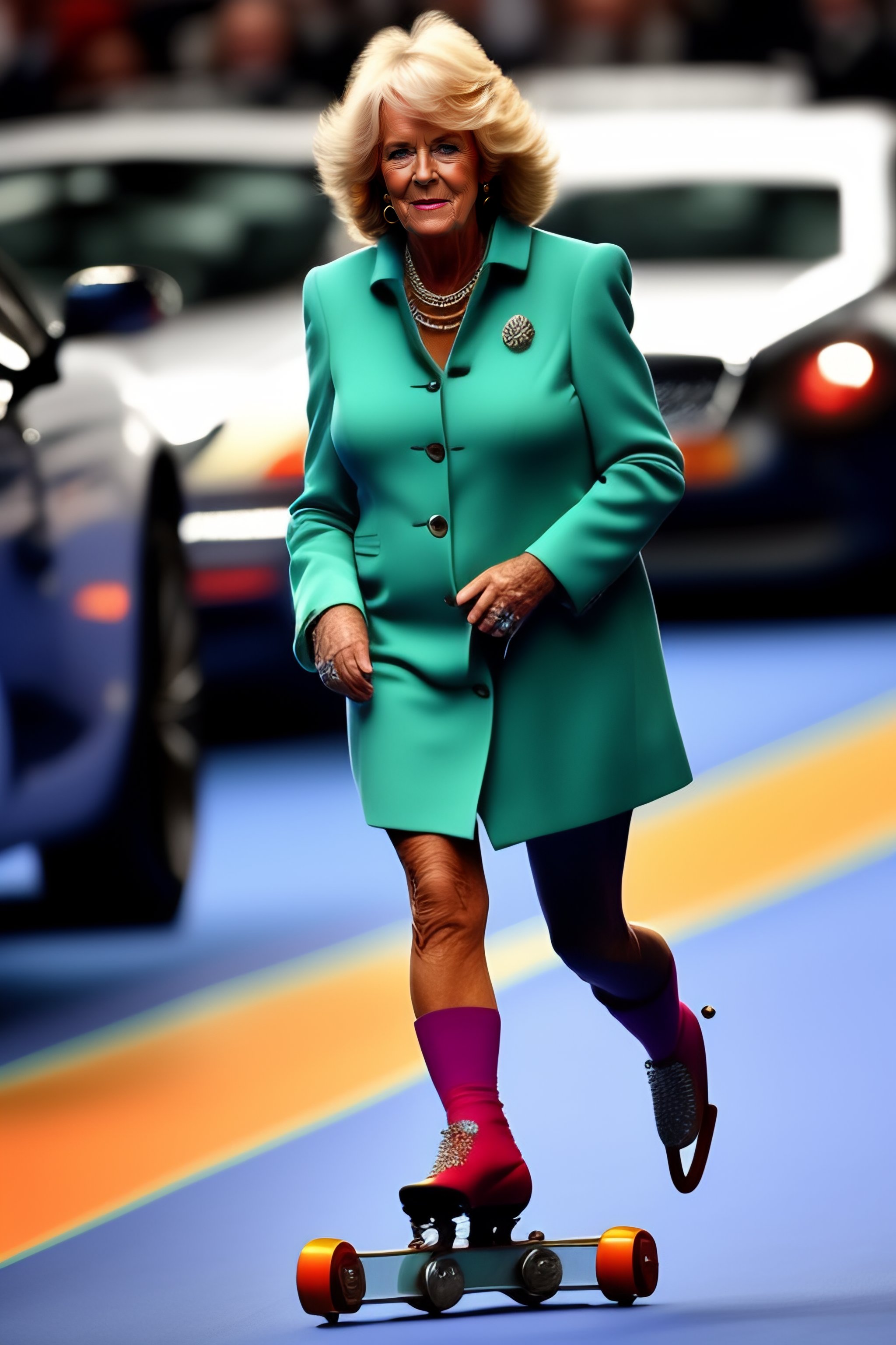 Lexica - Camilla parker-bowles as roller skate babe