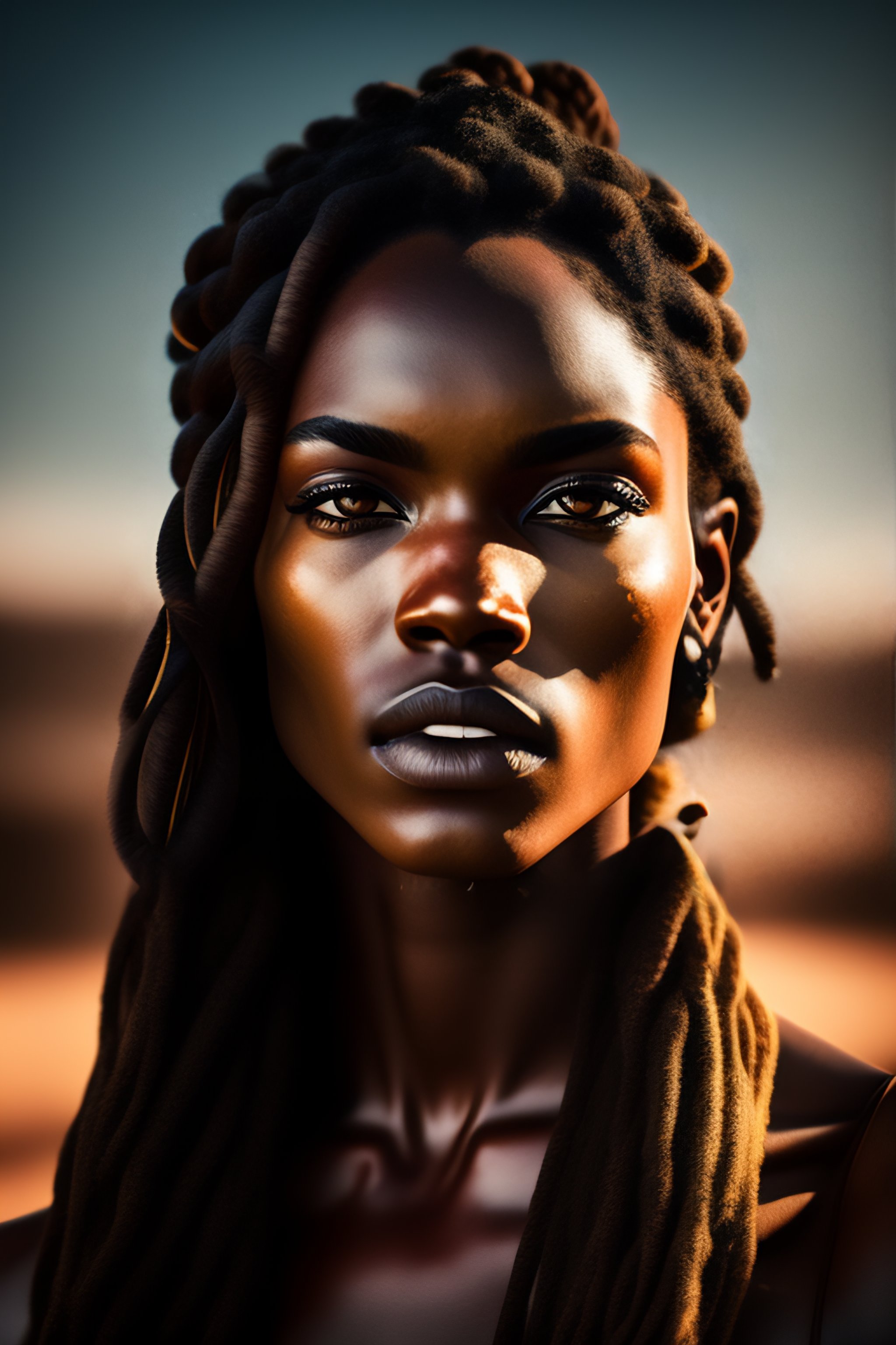 Lexica - Full body photo of a beautiful female warrior, textured ...