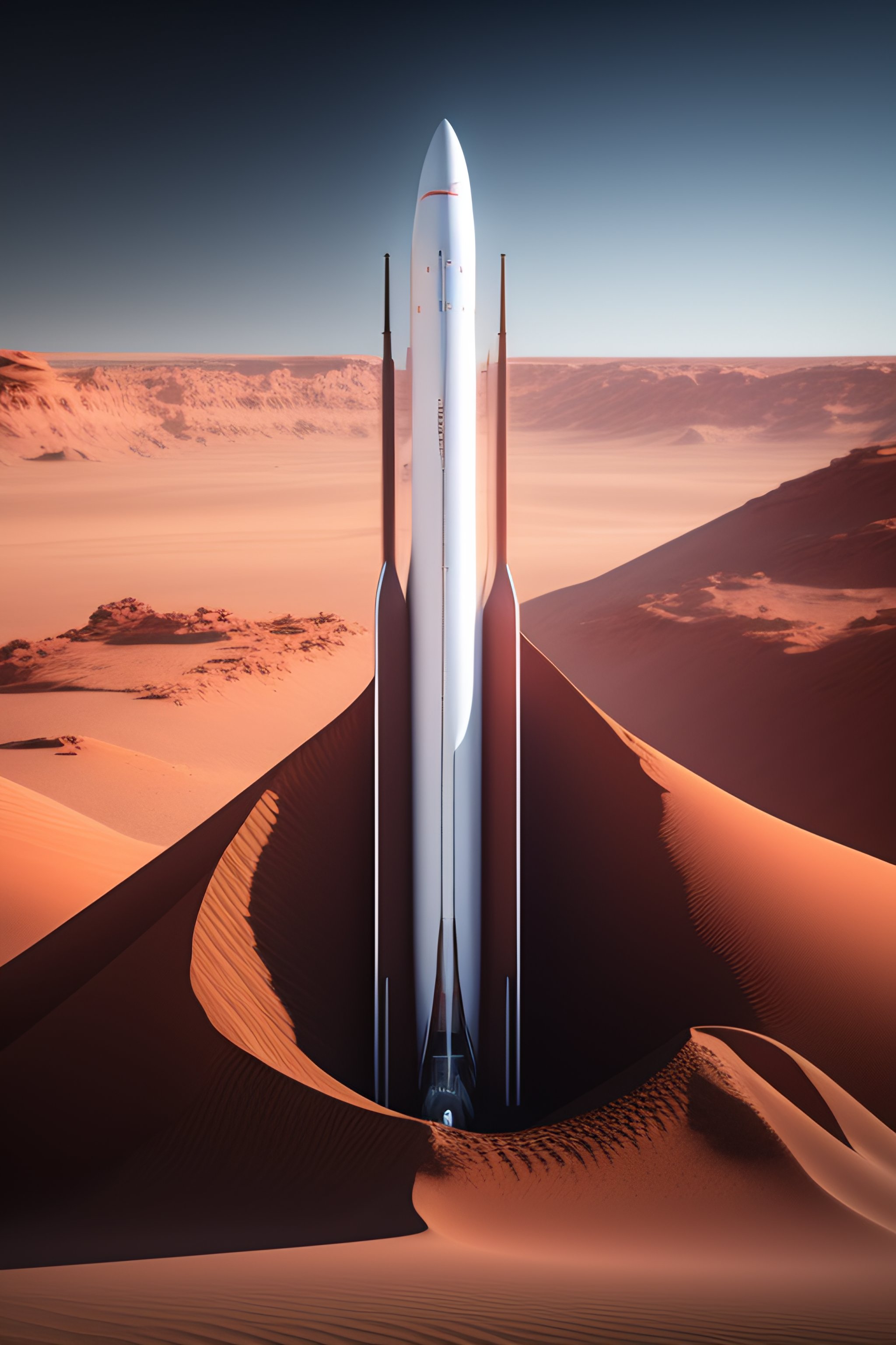 Lexica - 50mm Photograph of SpaceX starship designed by SpaceX landed ...