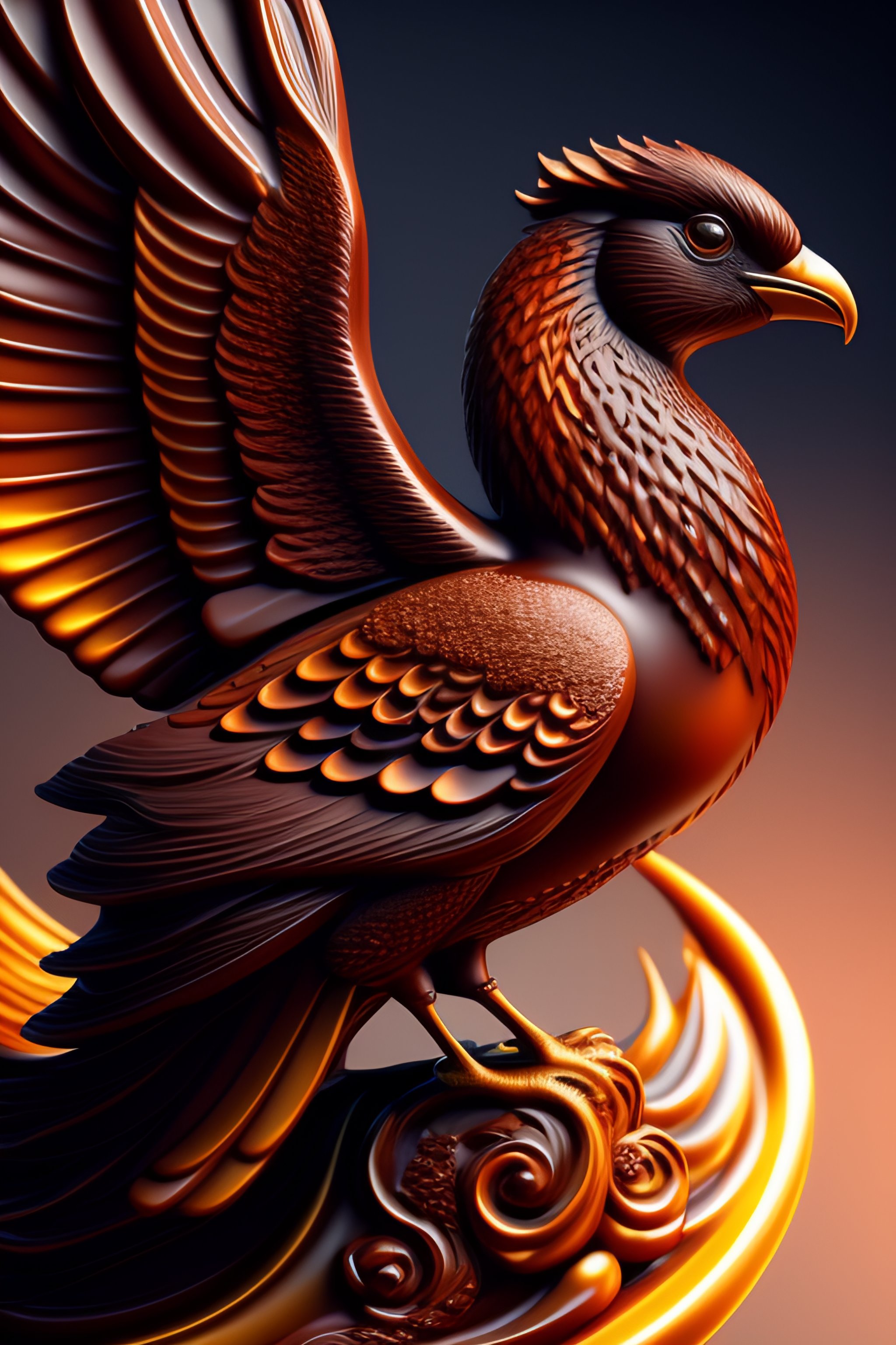 Lexica - Highly detailed chocolate phoenix, art station, illustration ...