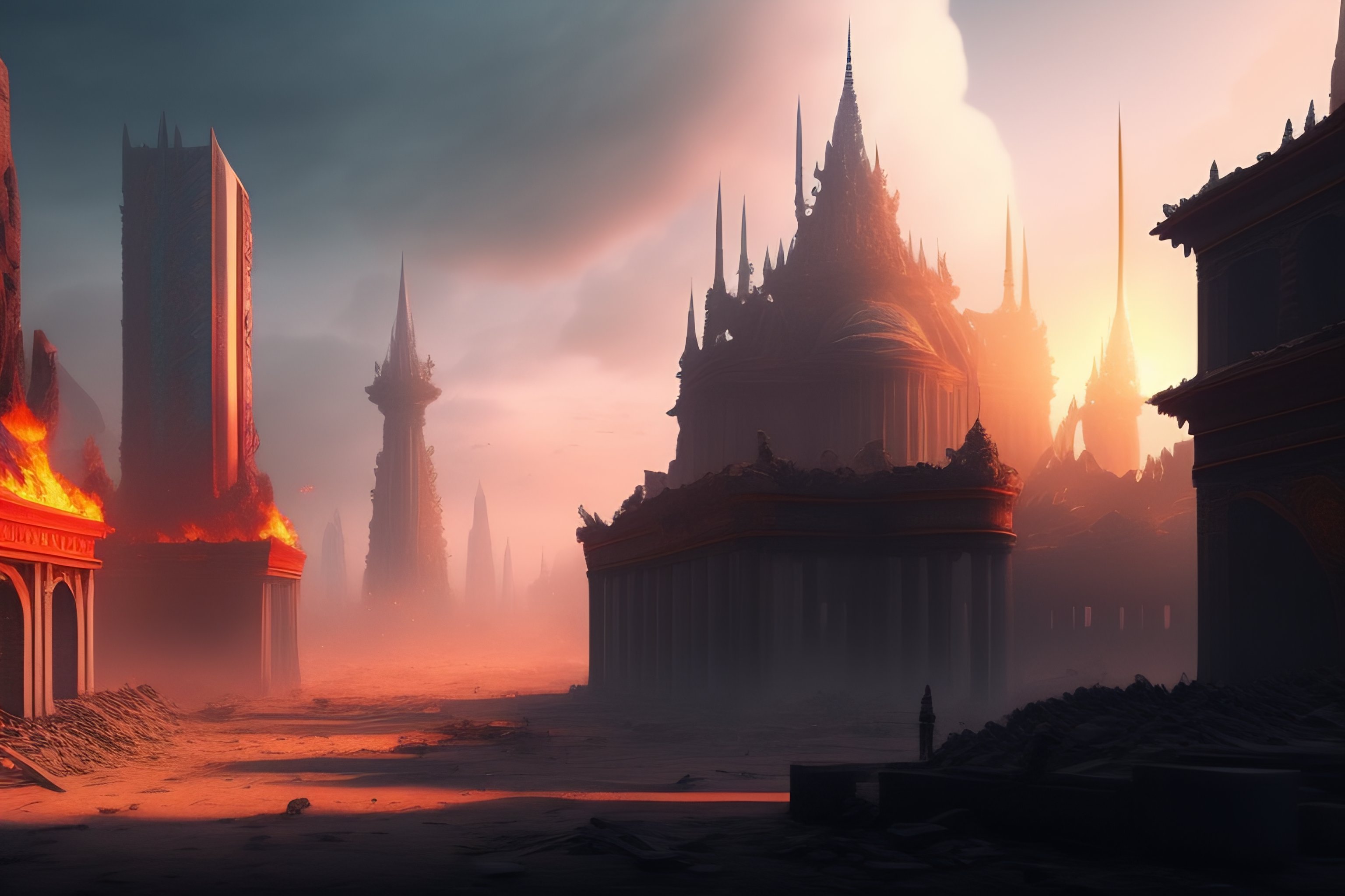 Lexica - Day of judgement, buildings destroyed, demons roaming ...