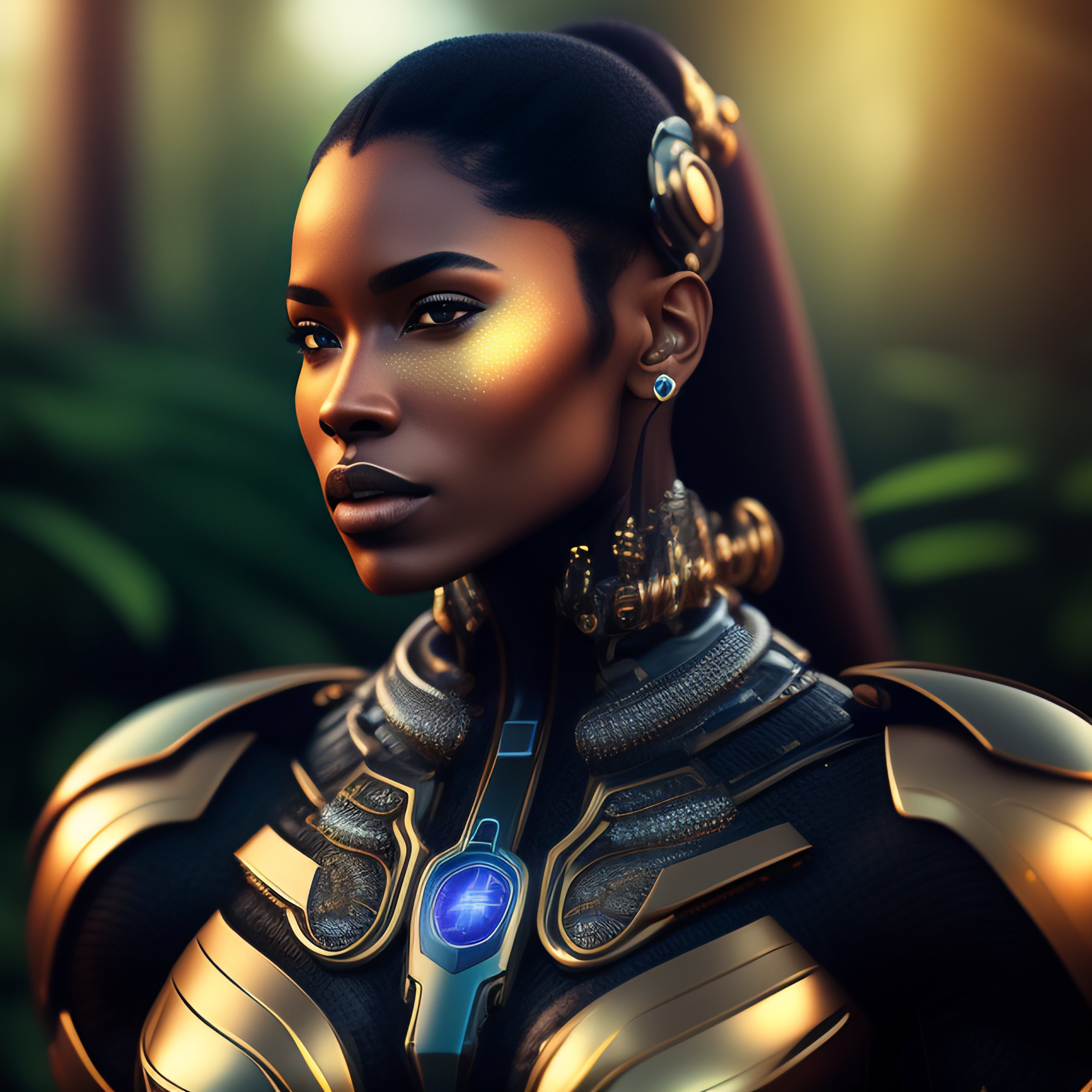 Lexica - 2D image of cyborg human evolved with biotechnology and based ...