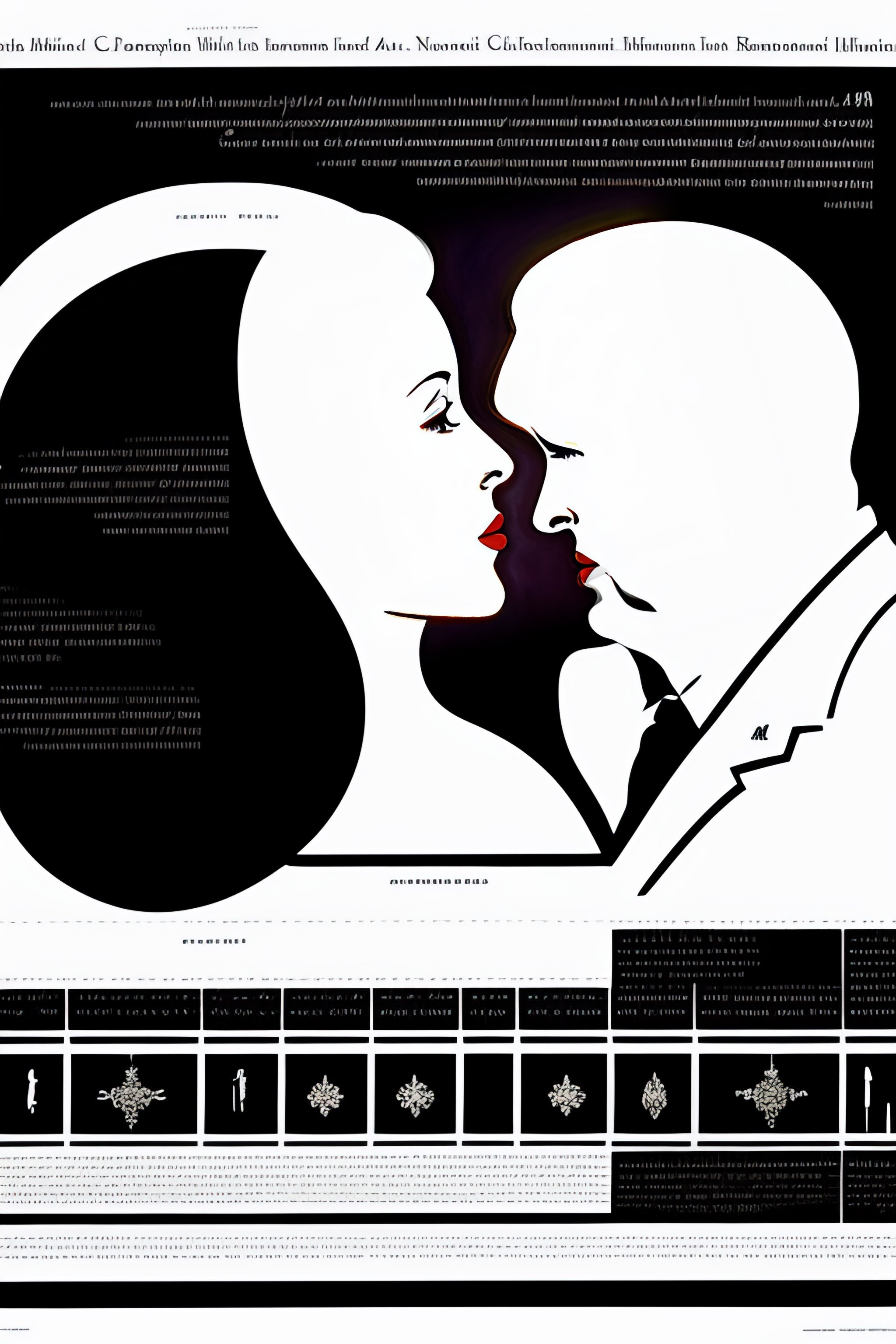 Lexica - Diagram depicting social mechanics of love, romance, black-and ...