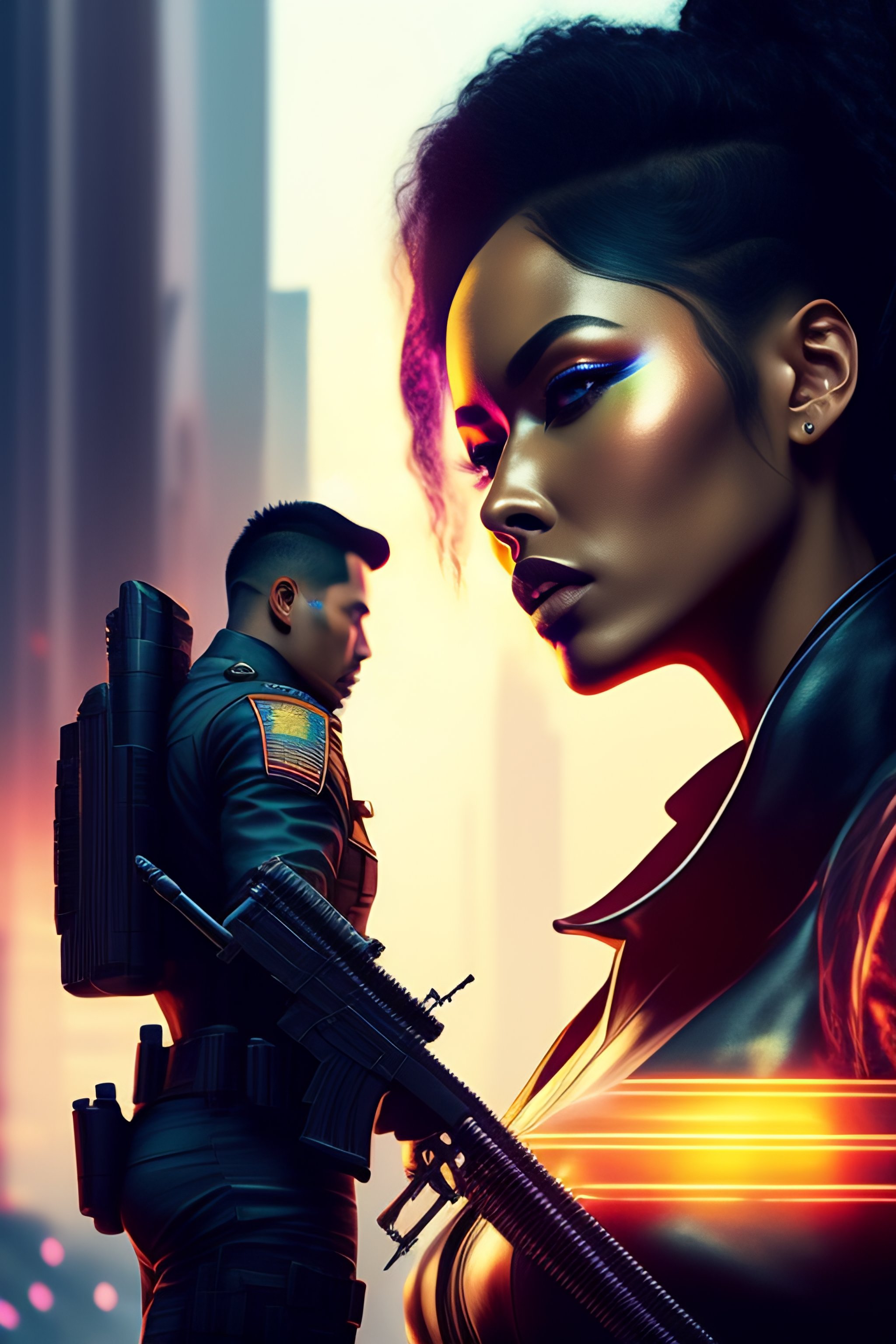 Lexica - Cyberpunk gunfight; action, death
