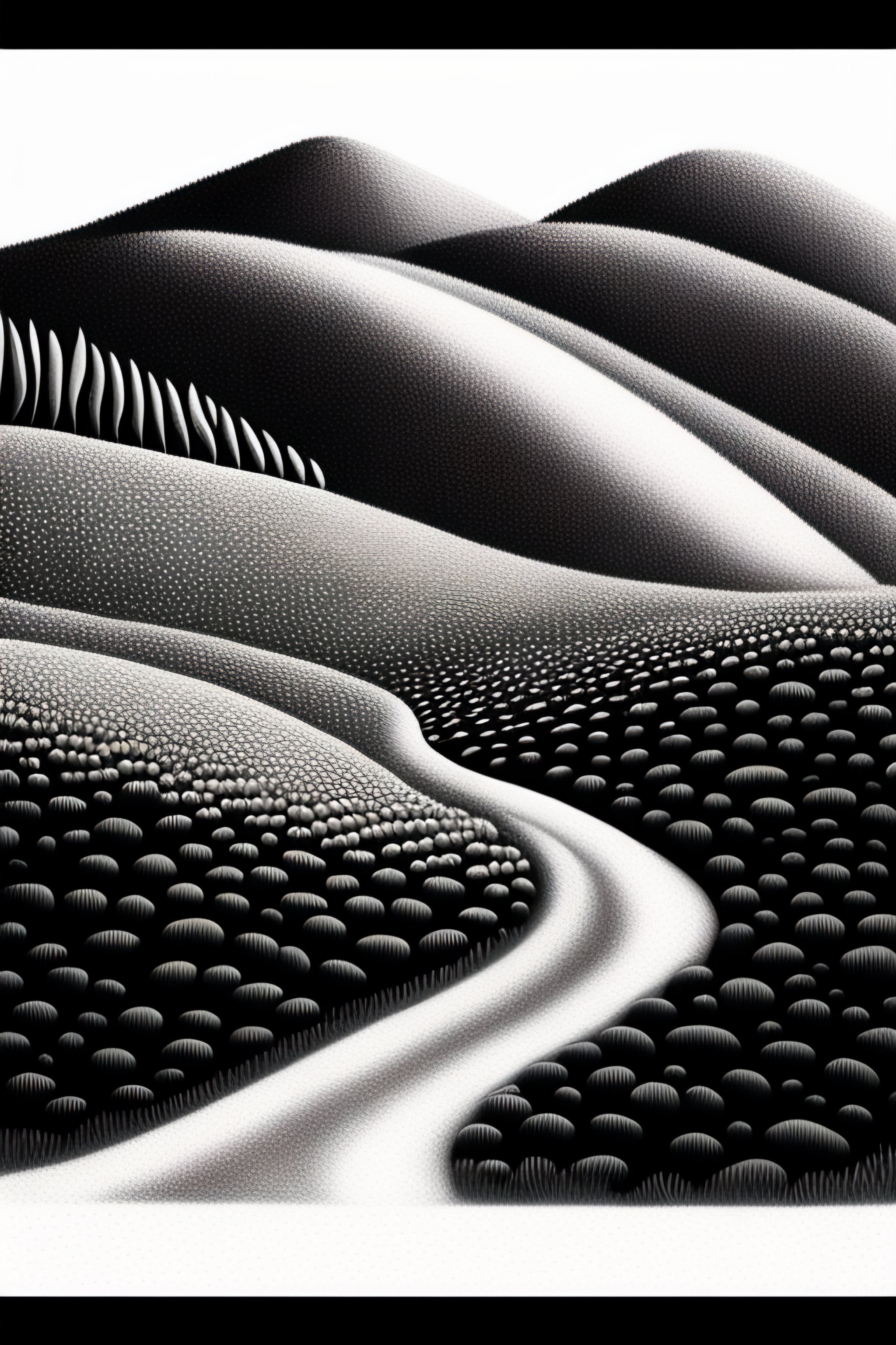 Lexica - An stunning black and white abstract pointillism drawing ...