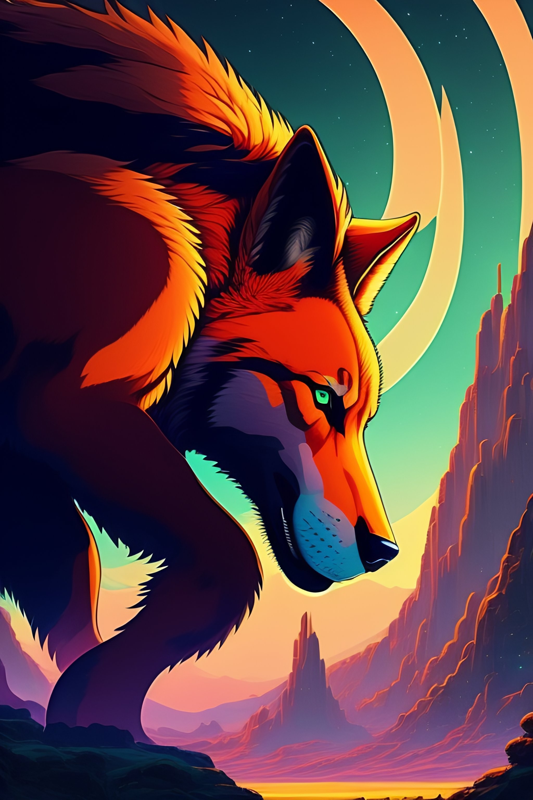 Lexica - Photo of fusion of a huge savage wolf monster with an alien in ...