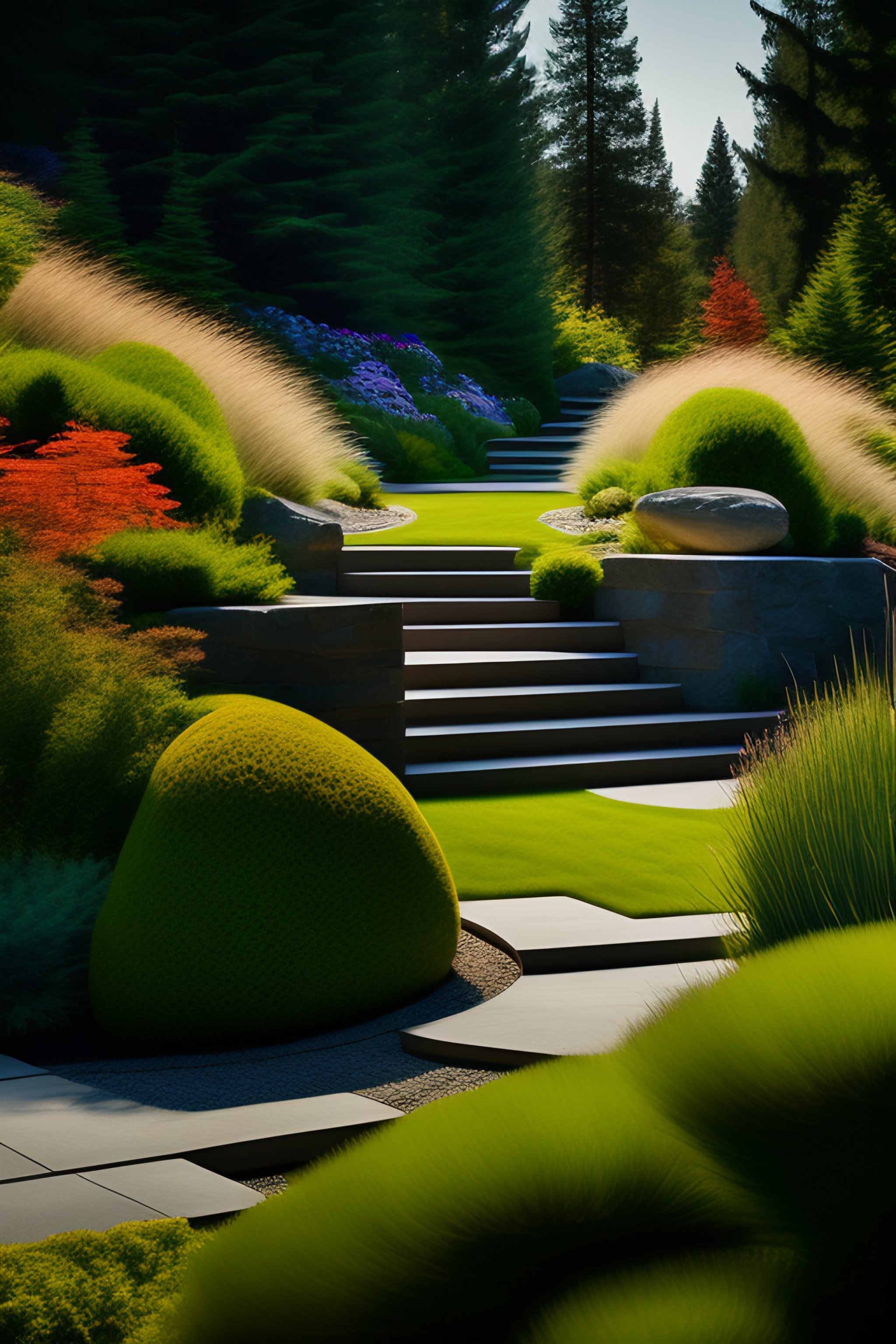 Lexica - Stunning steep hillside pacific northwest landscape design ...