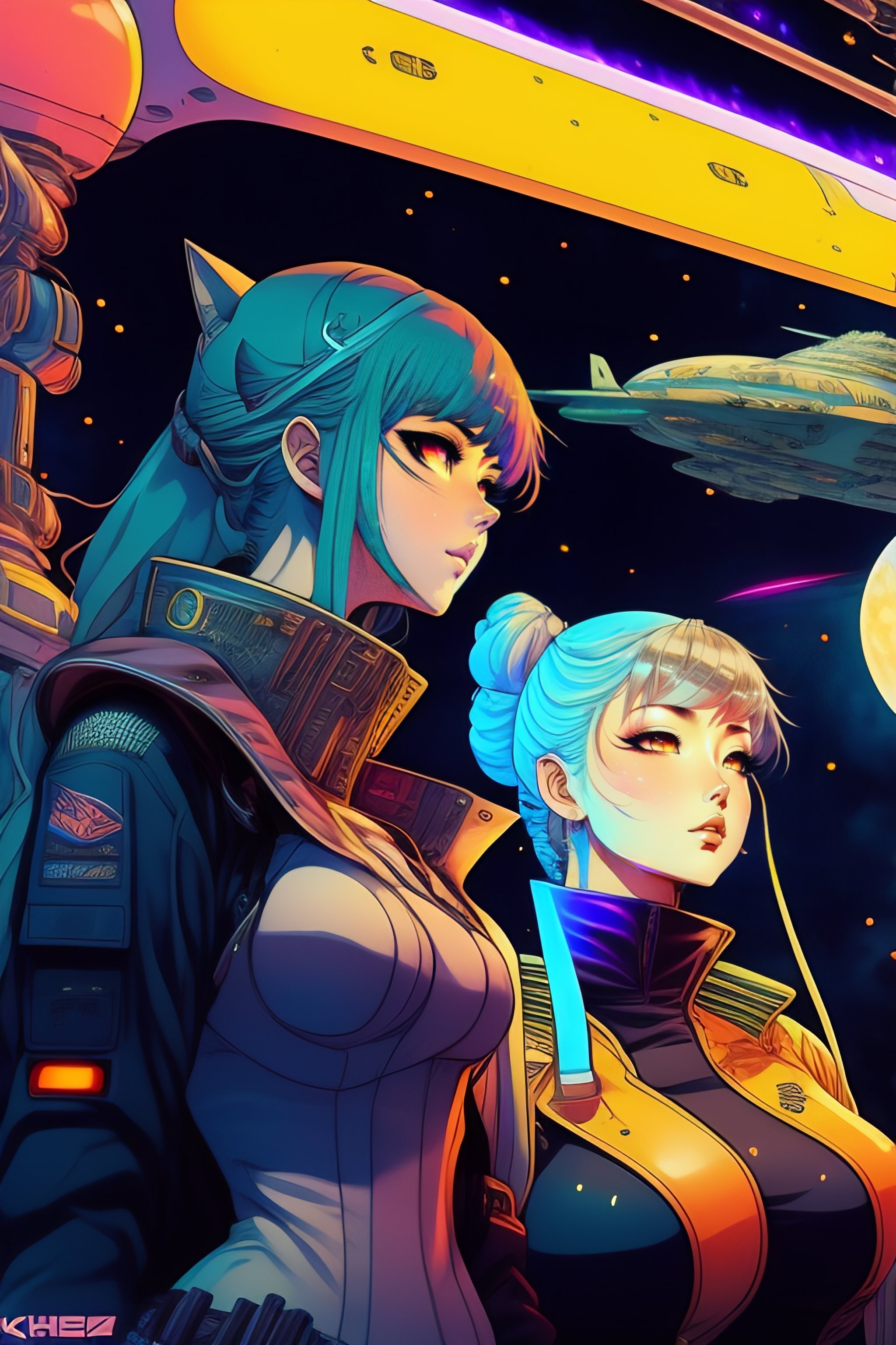 Lexica - Anime style. cluttered starship interior; by kaethe butcher ...