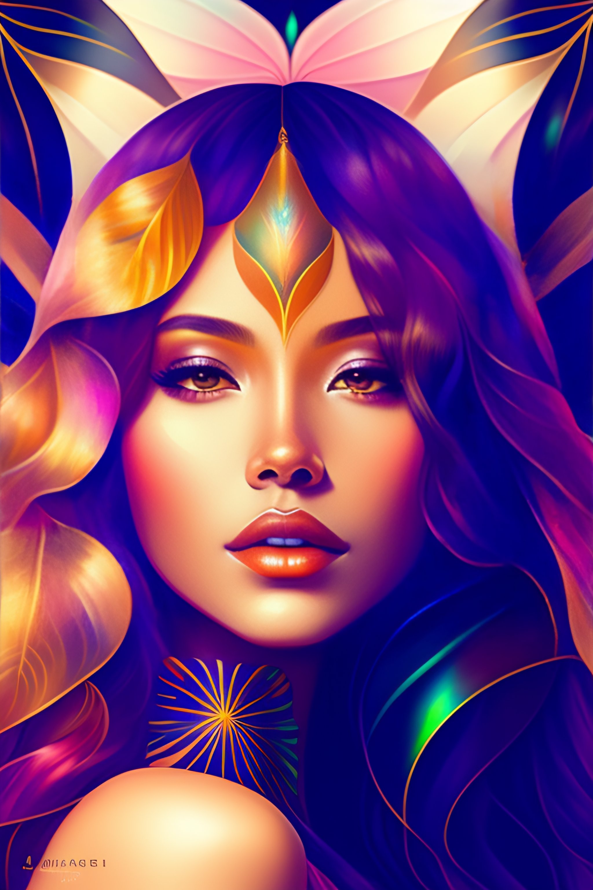 Lexica - Fashionable queen of the monstera, symmetrical face, artgerm ...