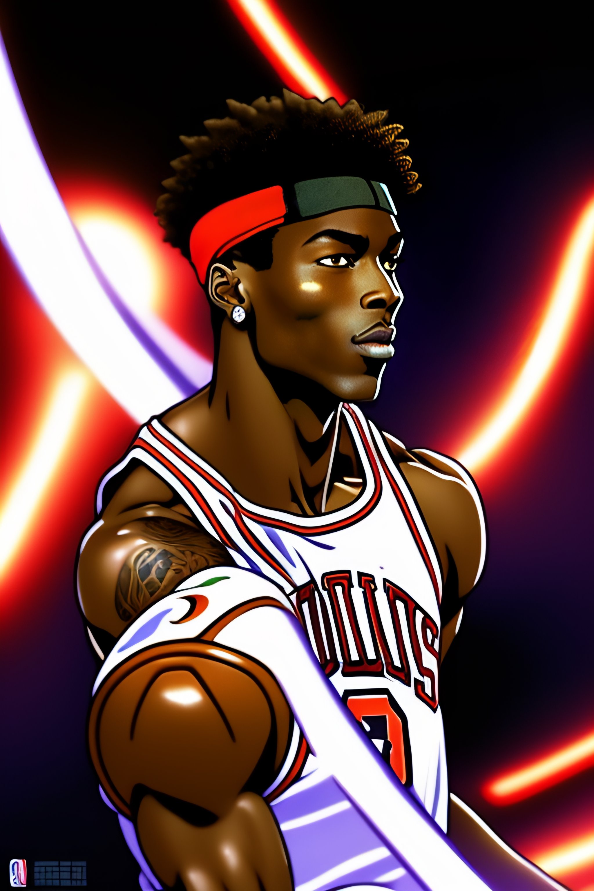 Lexica - Vintage 90's anime style. basketball man making a dunk like a ...