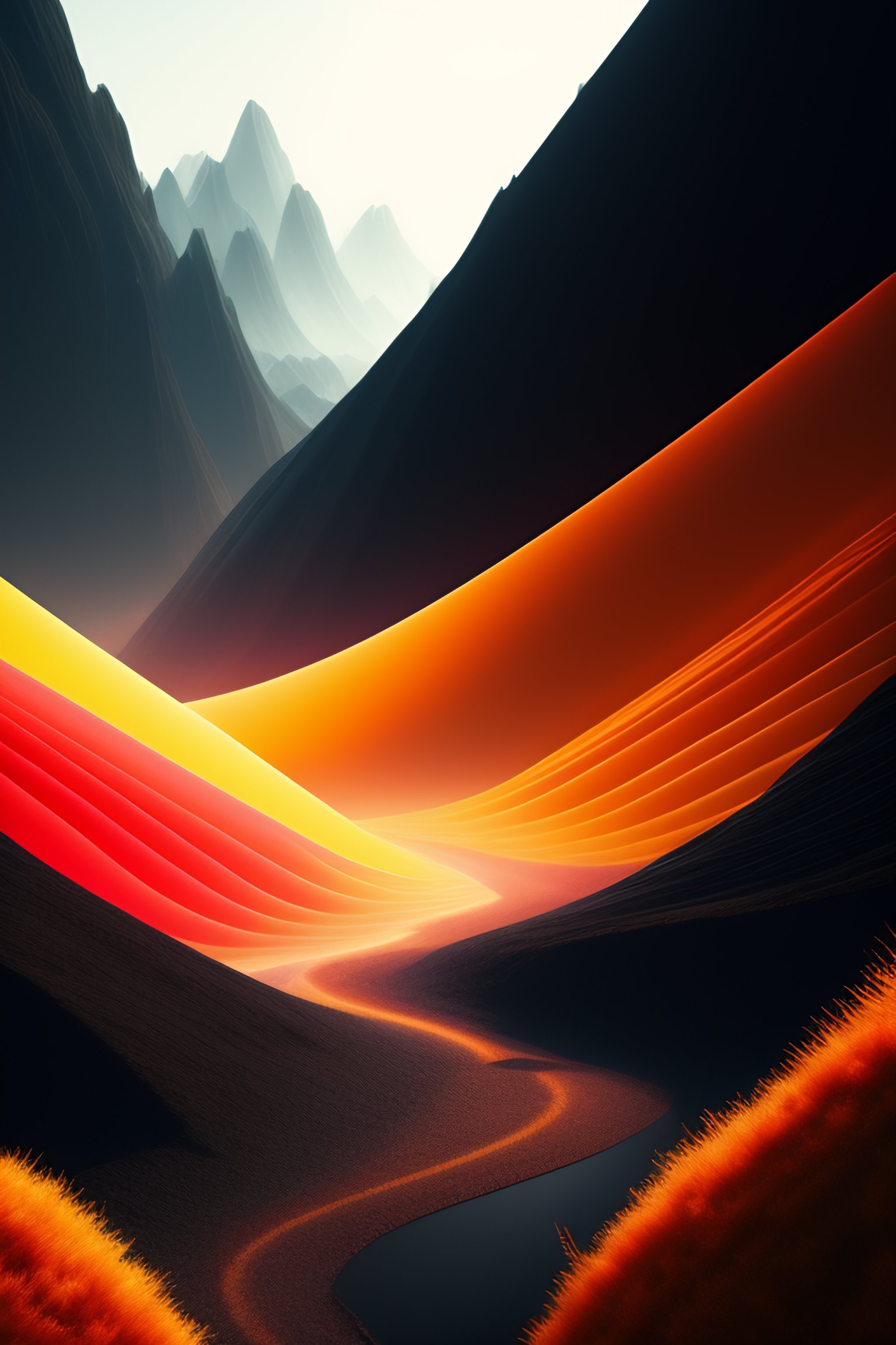 Lexica - Black number 2 gradient landscape digital art, 4k, super high ...