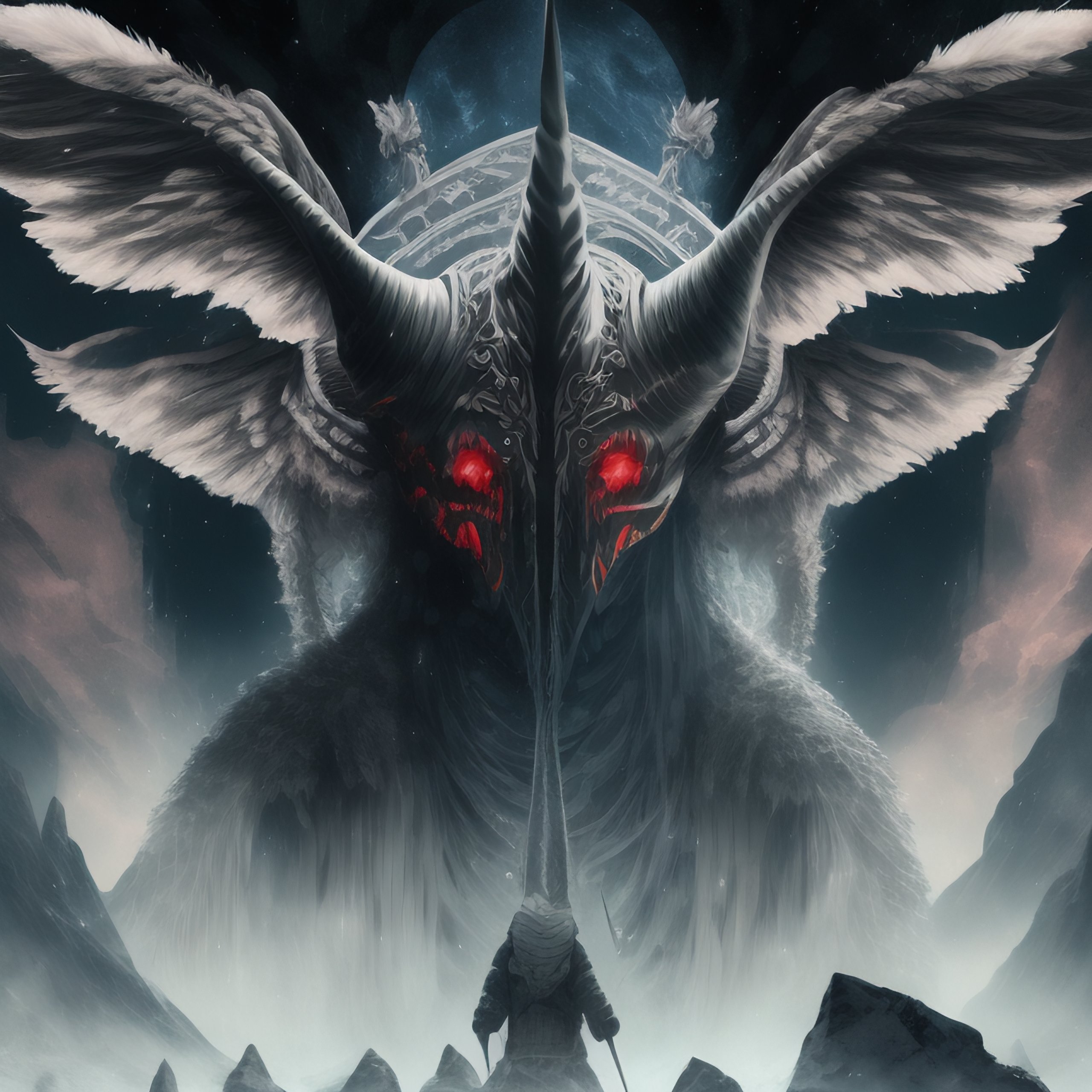 Lexica - Back view Horned Hooded tribal balkan gangster man wearing ...