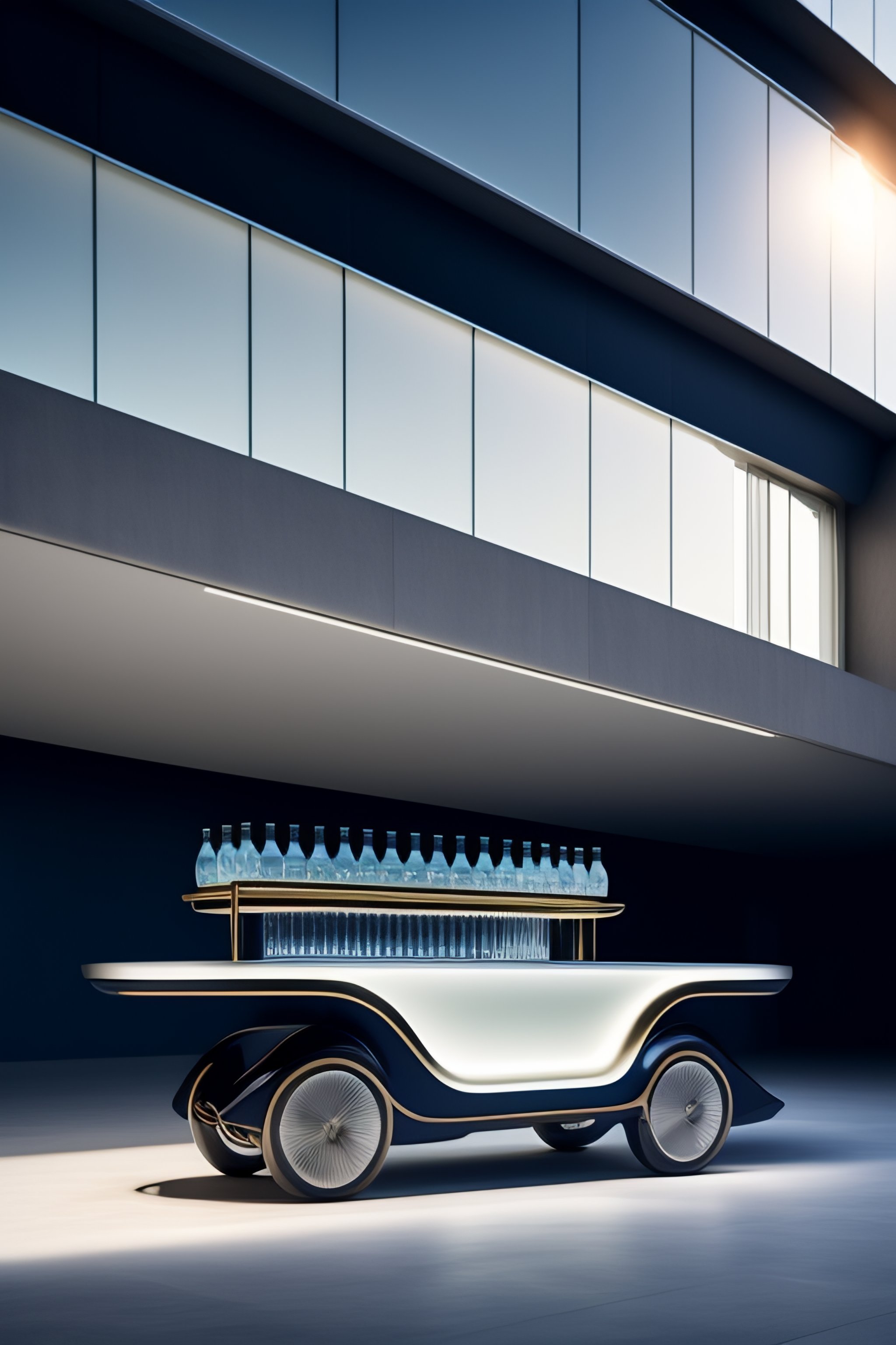 Lexica - ZAHA HADID DRINKS TROLLY SKELETON WITH BOTTLES AND HANDLE ...