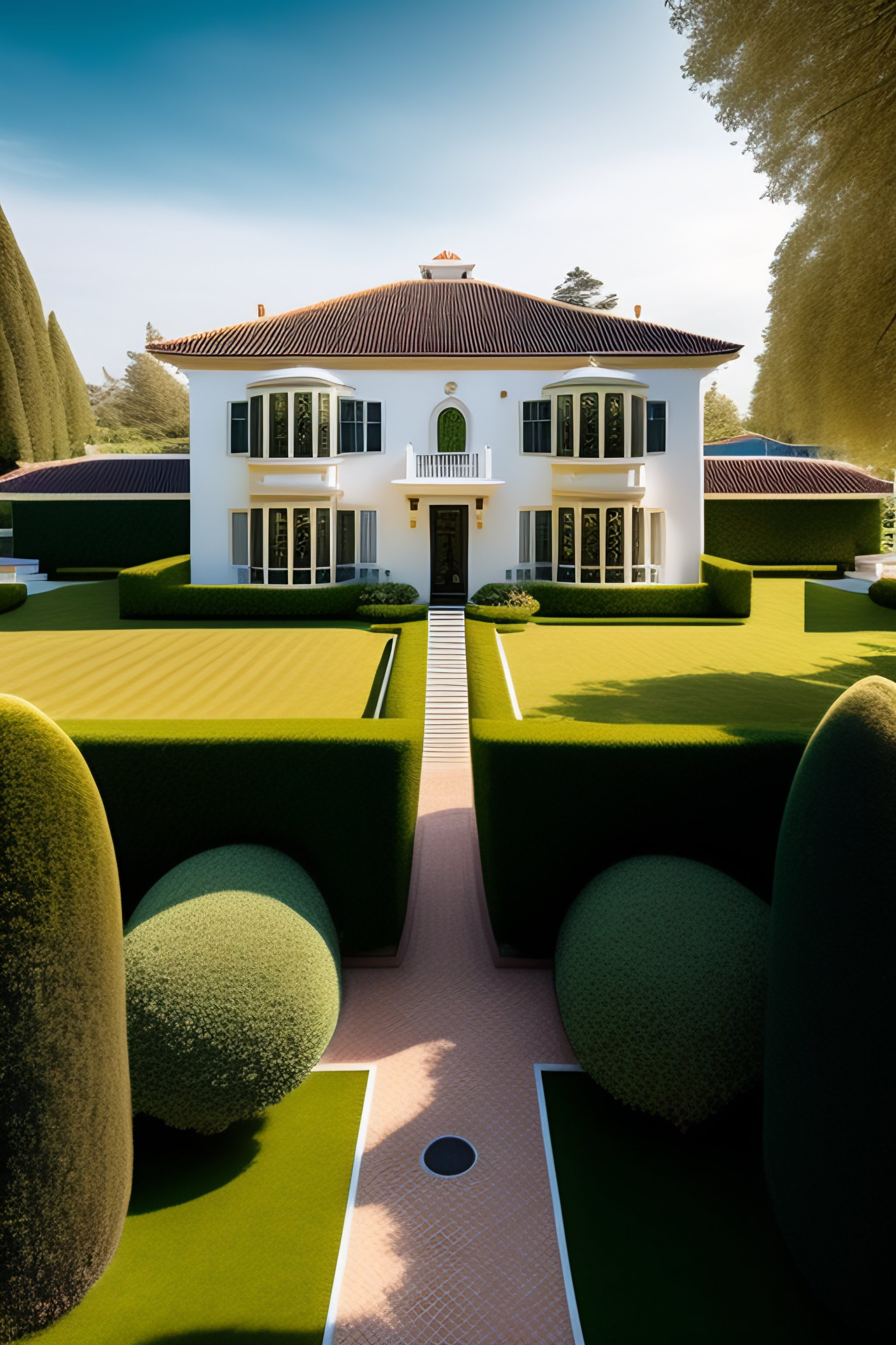 Lexica - Big white villa with coloums with a huge entry and two ...